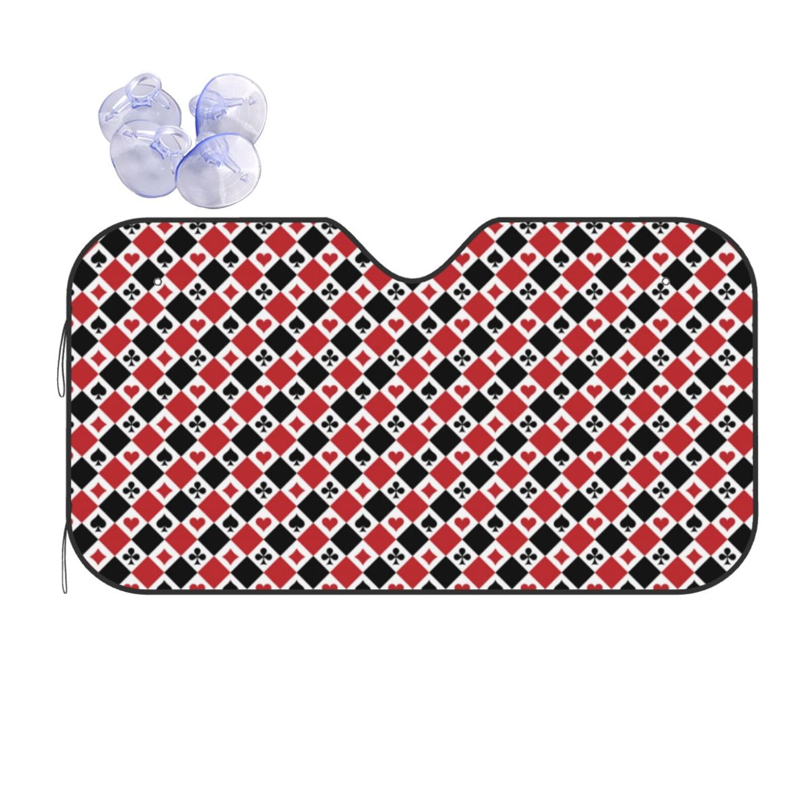 Kdxio Playing Cards Print Front Windshield Sun Shade,Folding Auto ...