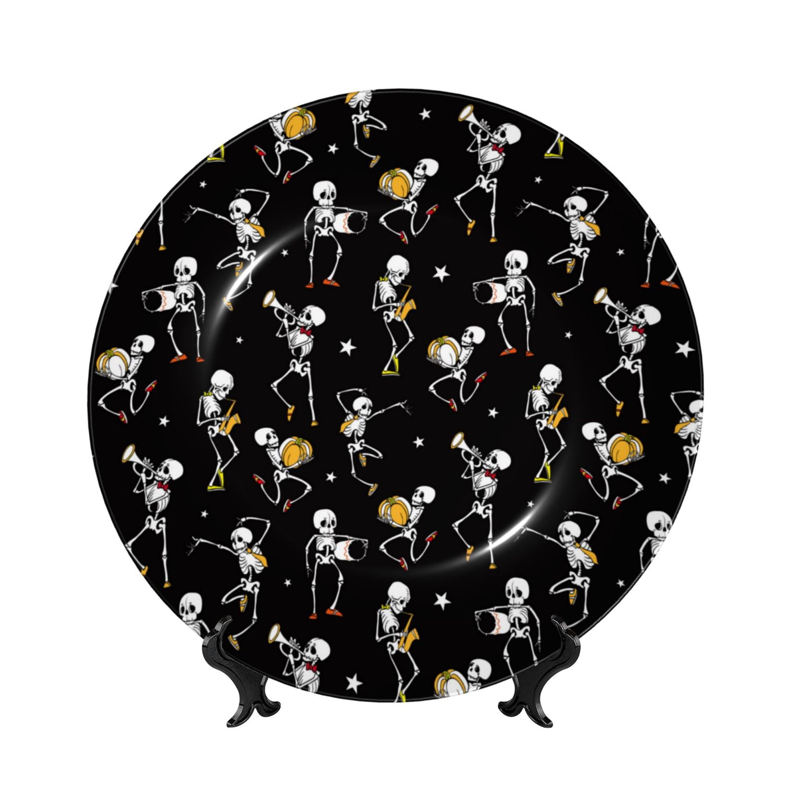 Kdxio Playing Music Skeletons Bone China Decorative Plate Ceramic ...