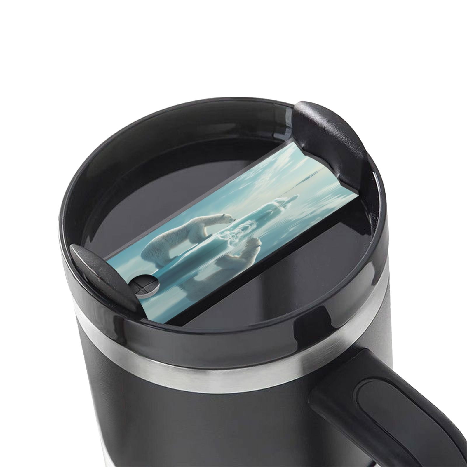 Kdxio Polar Bear On Iceberg Name Plate Compatible Stanley Cups Name Tag ...