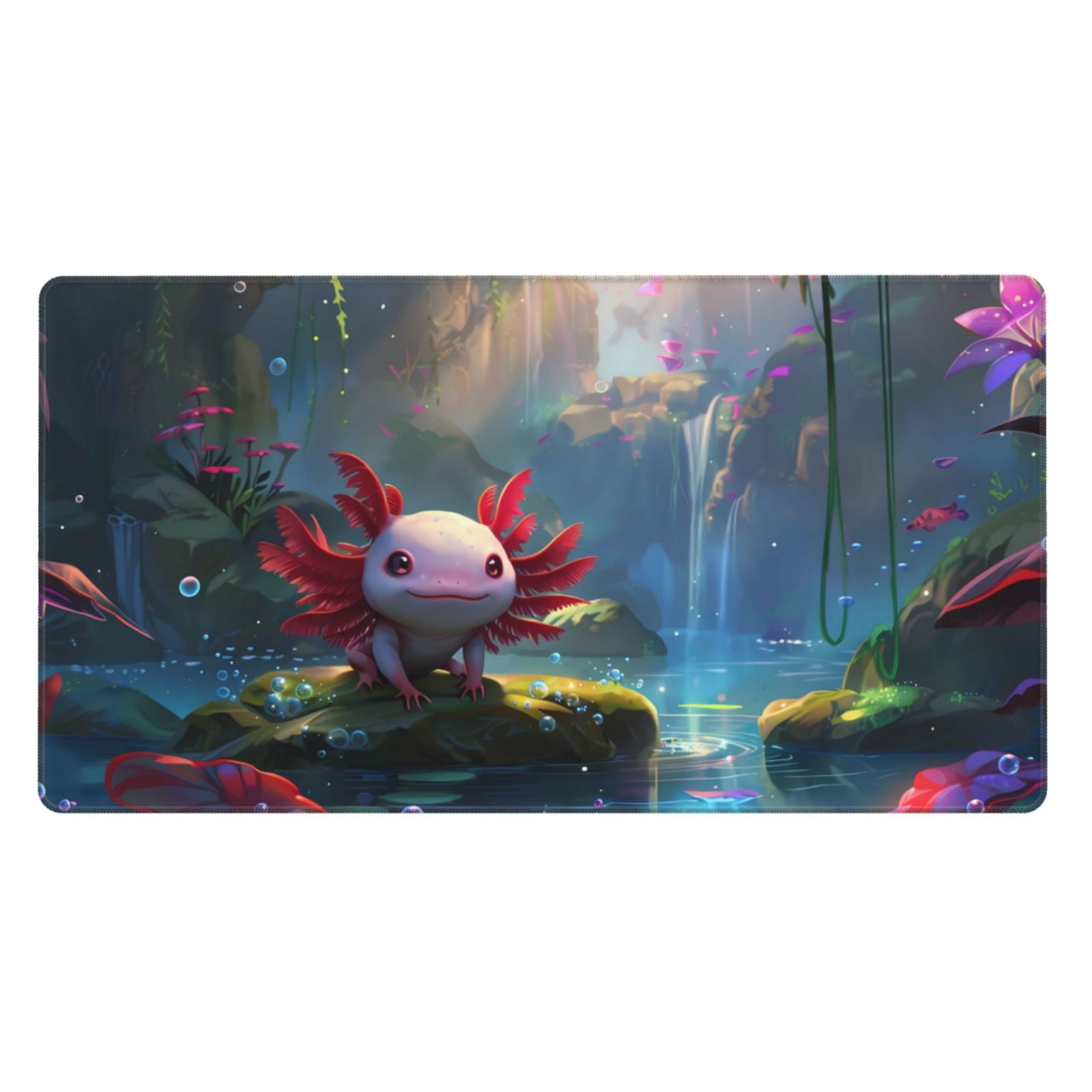 Kdxio Pond Cute Axolotl Print Large Gaming Mouse Pad,Non-Slip Base ...