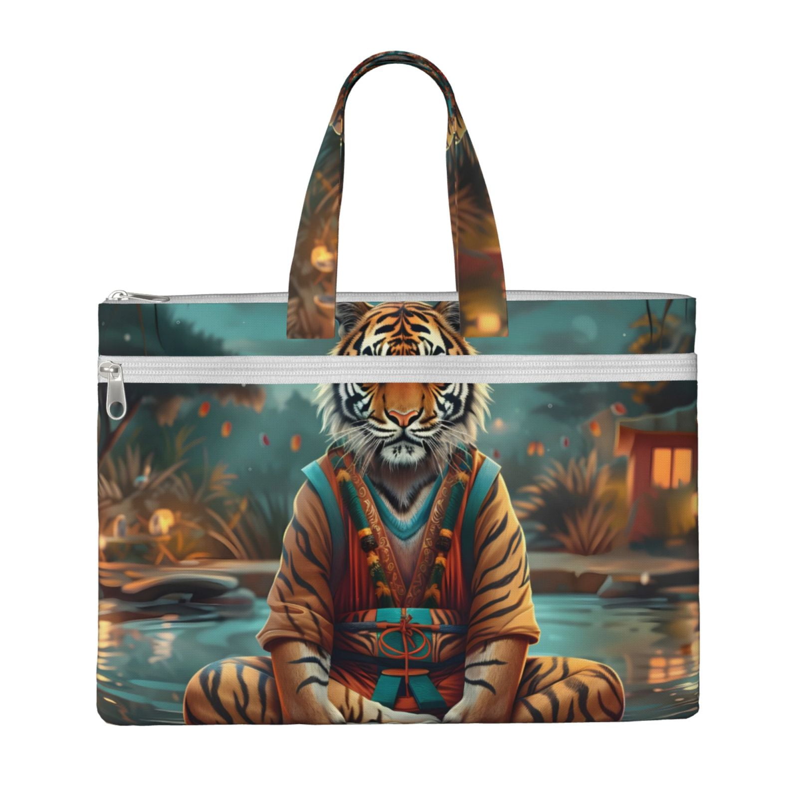 Kdxio Pond Meditating Tiger File Tote Document Bag Business Briefcase ...