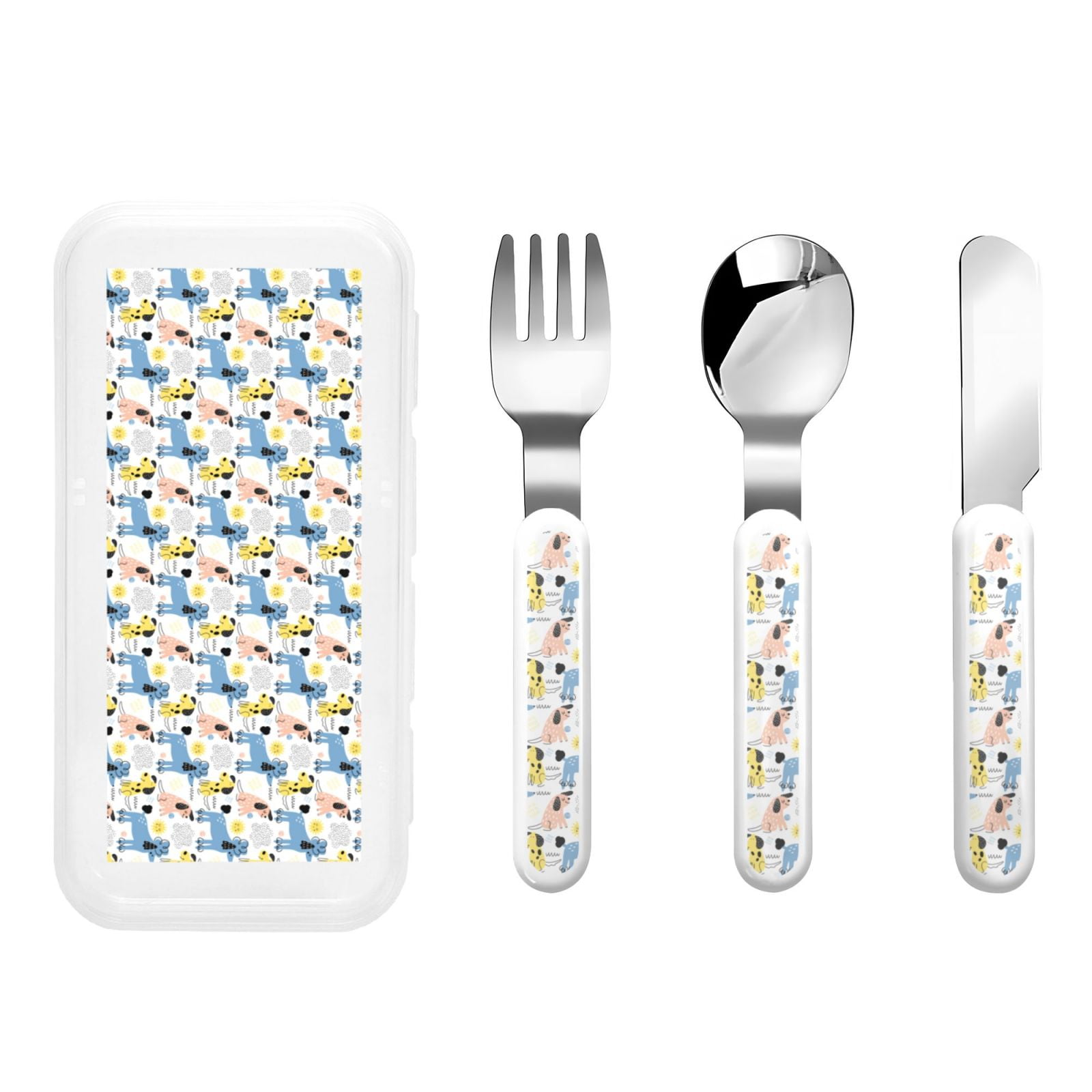 Kdxio Poodle Dog Toddler Utensils Set - Kids Silverware Set, Set Kids ...