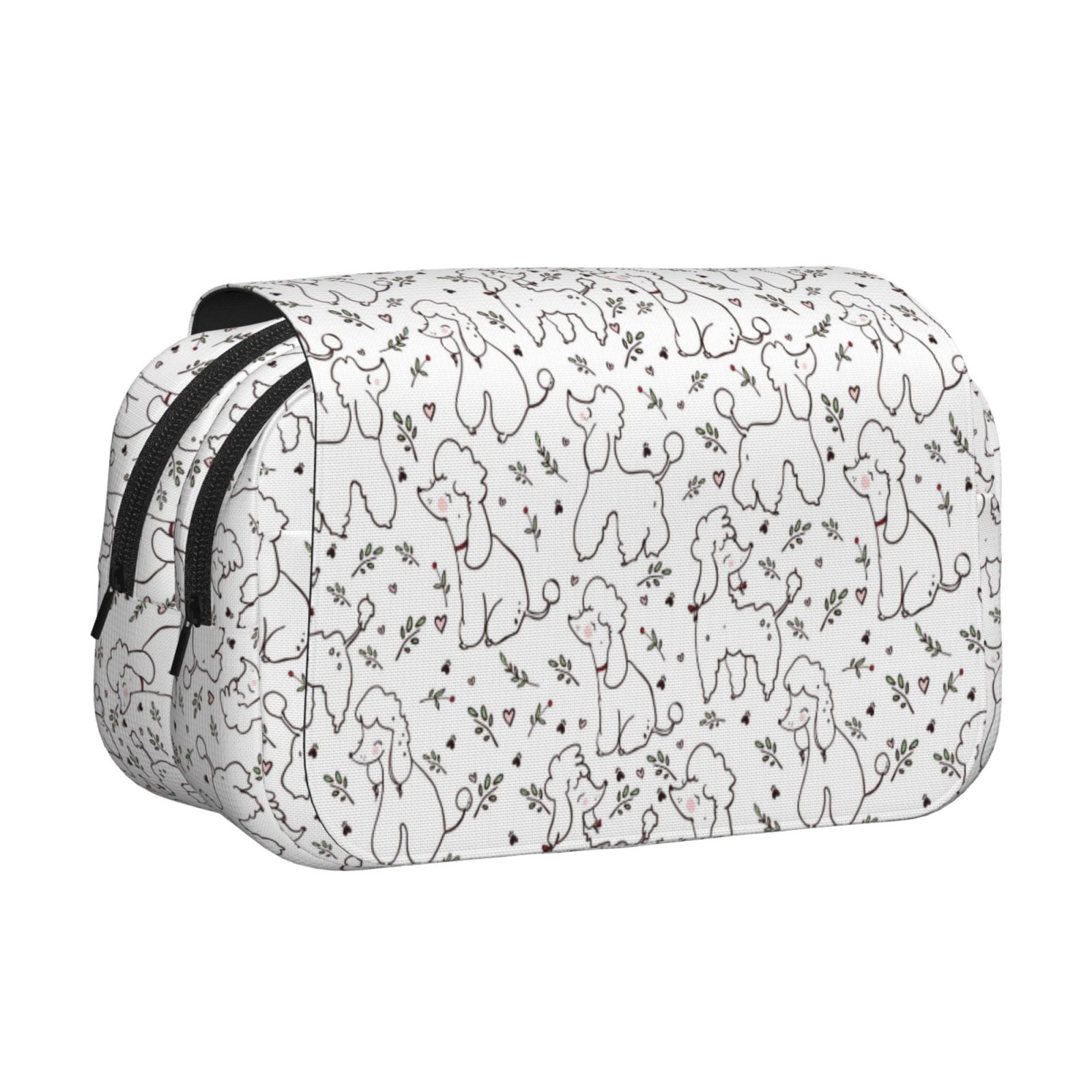 Kdxio Poodle Dog for Double Compartment Pen Case Oxford Organizer with ...
