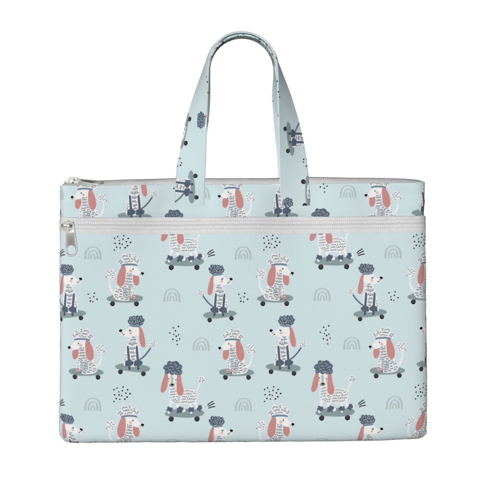 Kdxio Poodle Playing Skateboard File Tote Document Bag Business ...