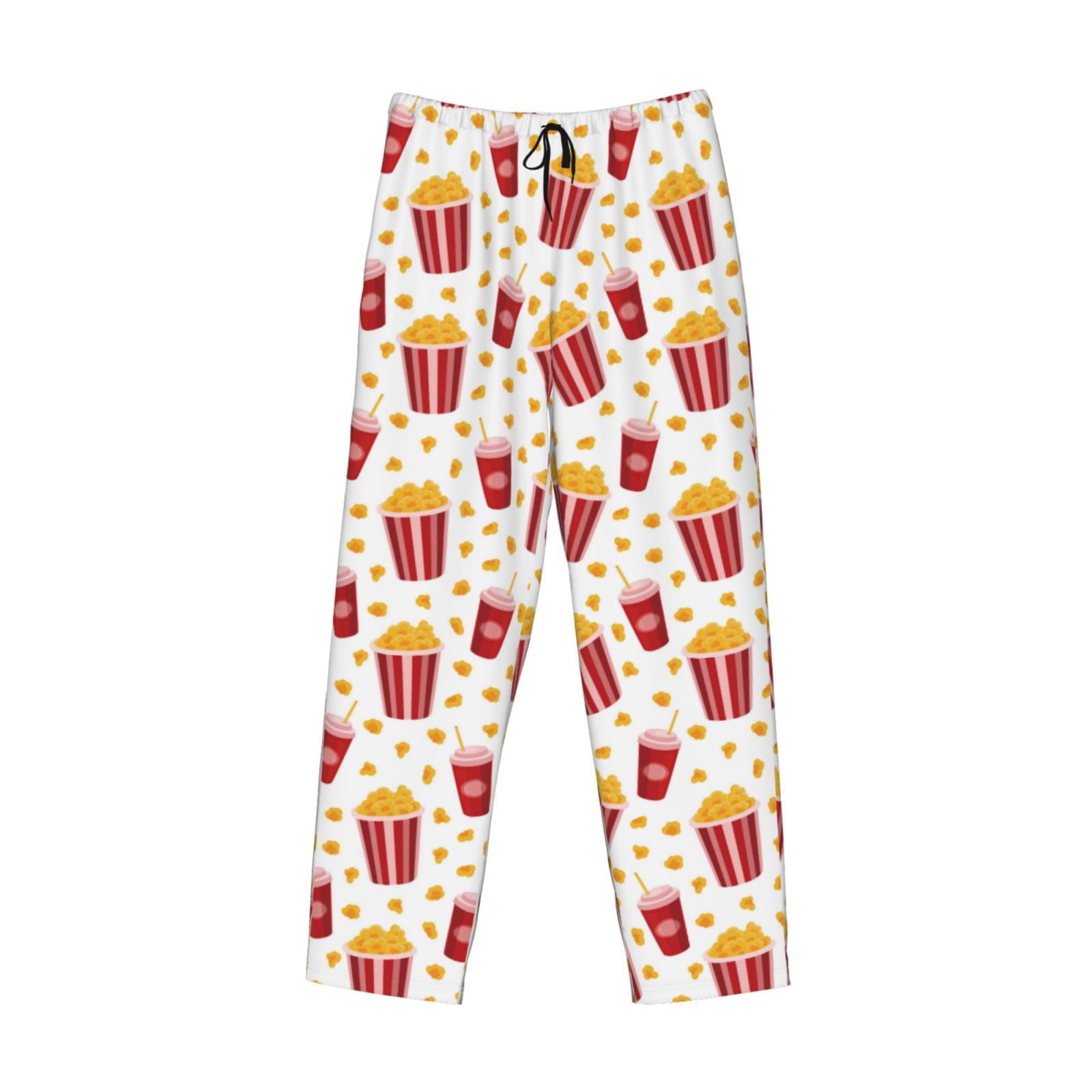Kdxio Popcorn Print Men's Sleep Pajama Pant Lounge Pants with Pockets ...
