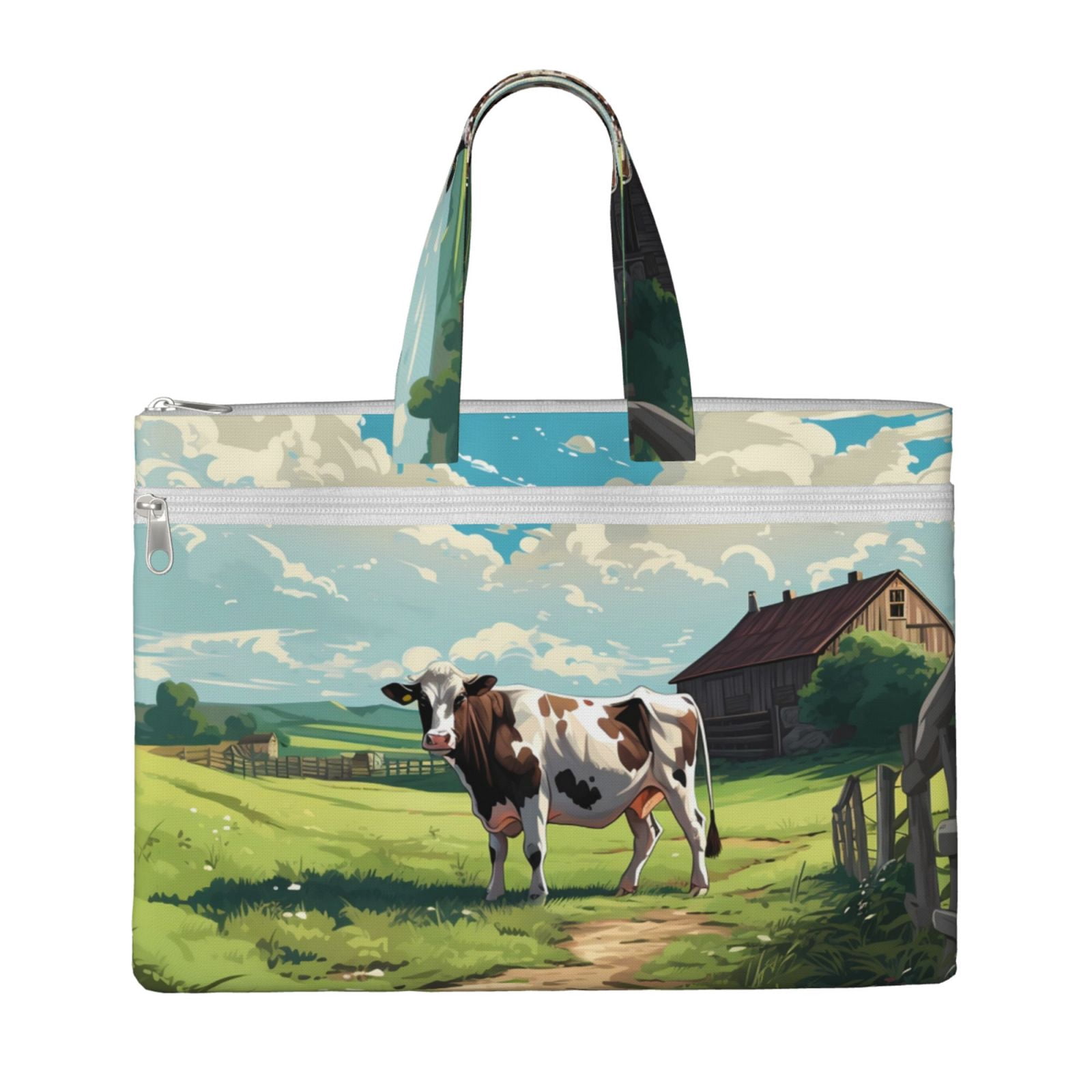 Kdxio Prairie Pasture Cow File Tote Document Bag Business Briefcase Bag ...