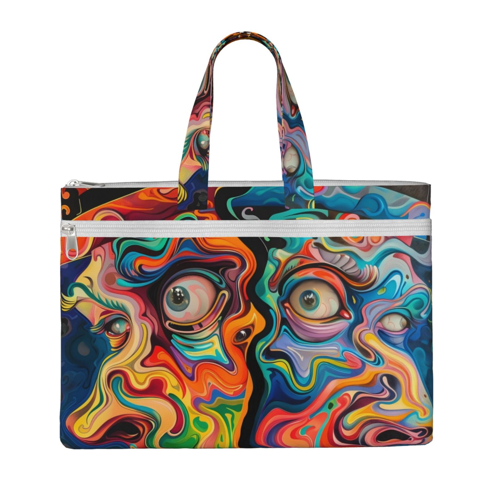 Kdxio Psychedelic Faces Colorful File Tote Document Bag Business ...