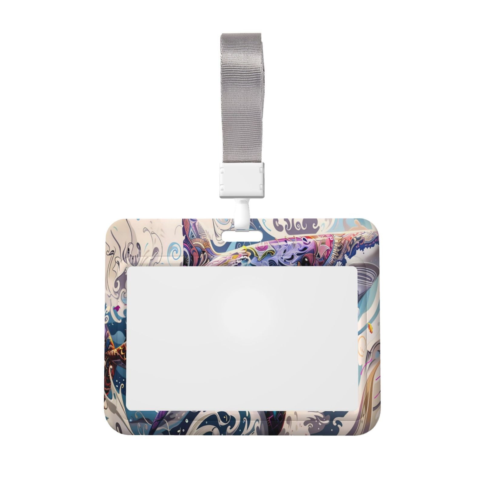 Kdxio Psychedelic Shark Artwork Card Badge Holder Work Badge Sleeve for ...