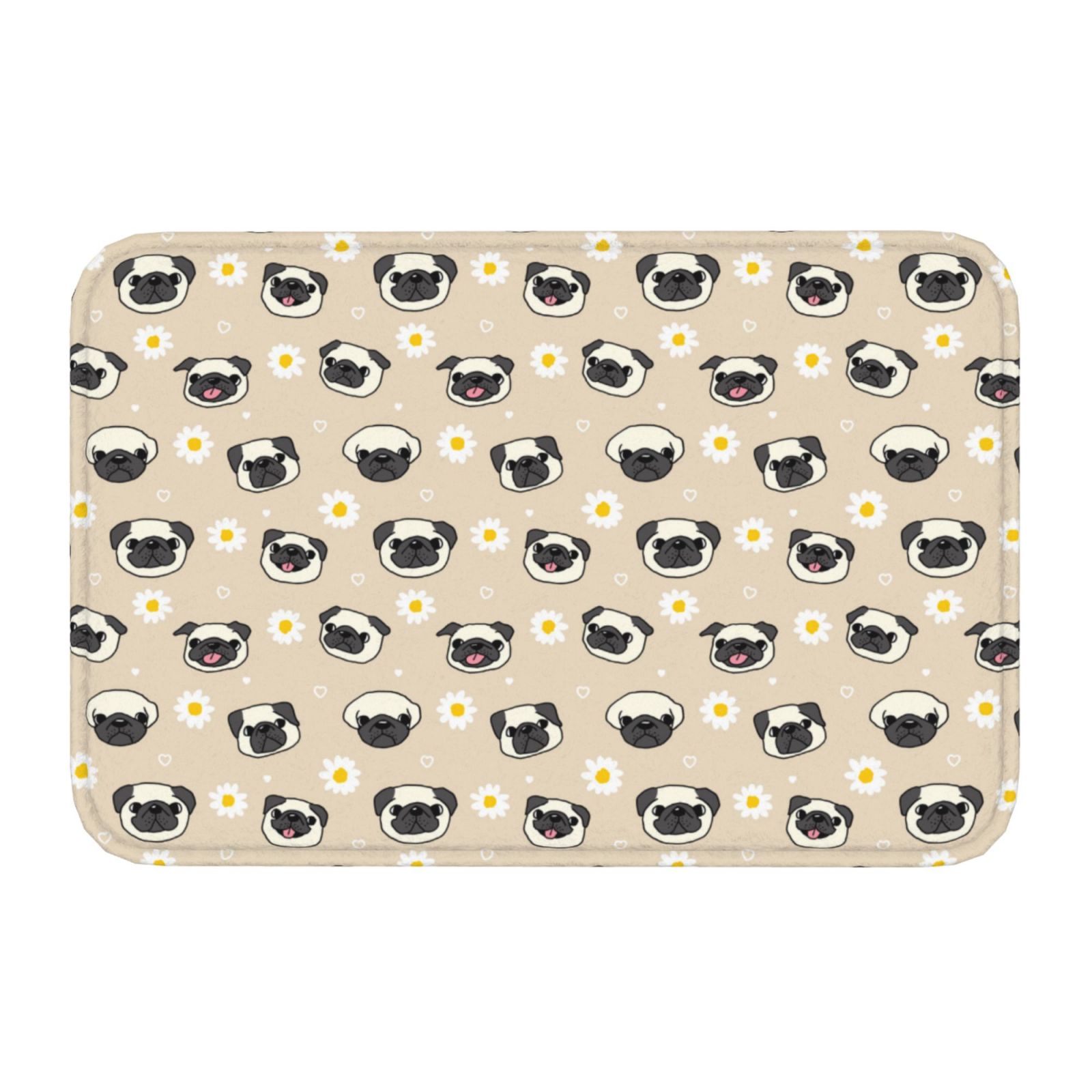 Kdxio Pug Dog Face,16" x 24", Non-Slip Front Door Mats,Outdoor Welcome ...