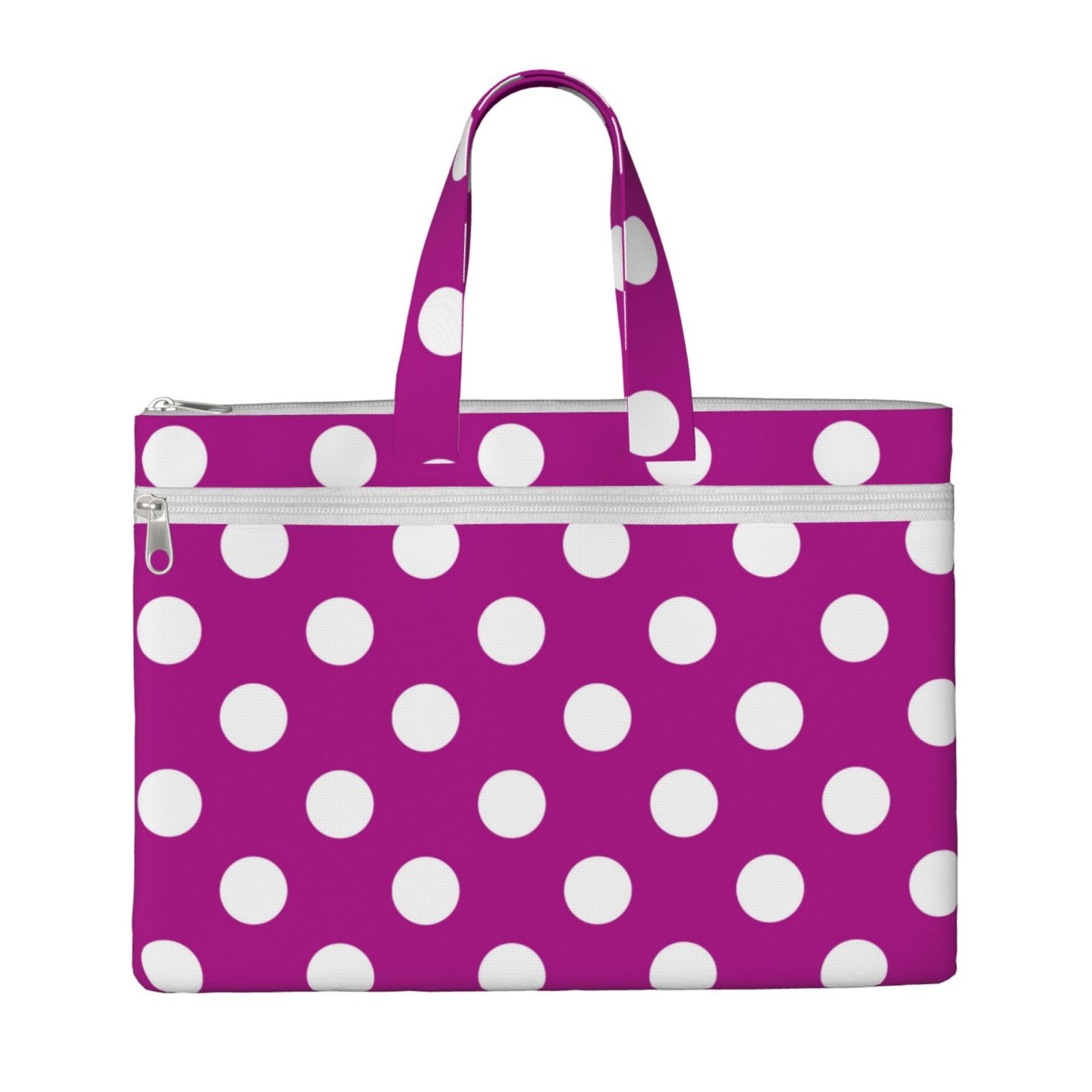 Kdxio Purlpe And White Polka Dot File Tote Document Bag Business ...