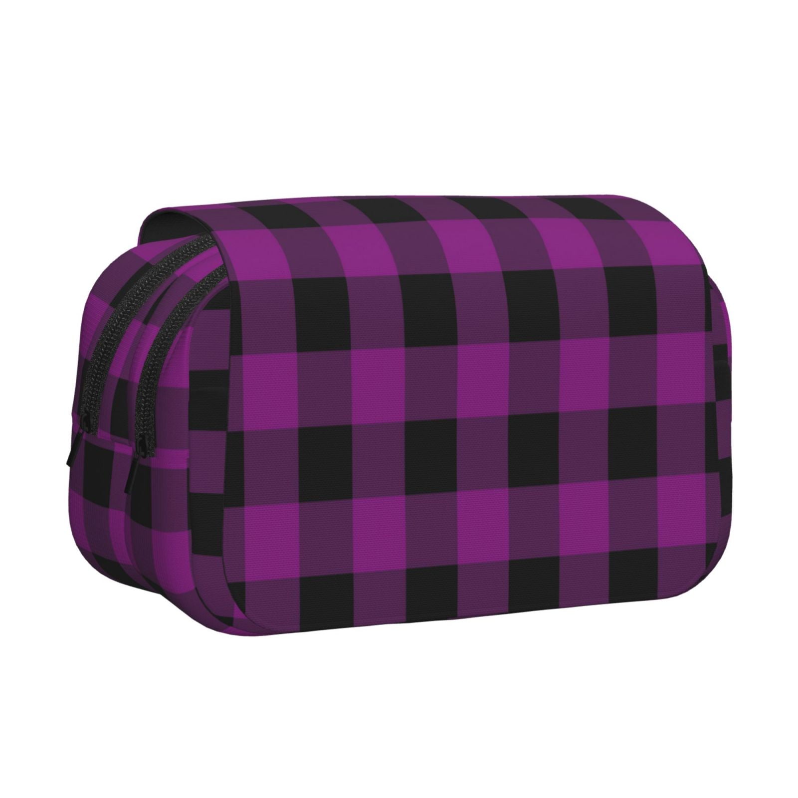 Kdxio Purple Black Plaid for Double Compartment Pen Case Oxford ...