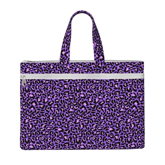 Kdxio Purple Leopard File Tote Document Bag Business Briefcase Bag ...