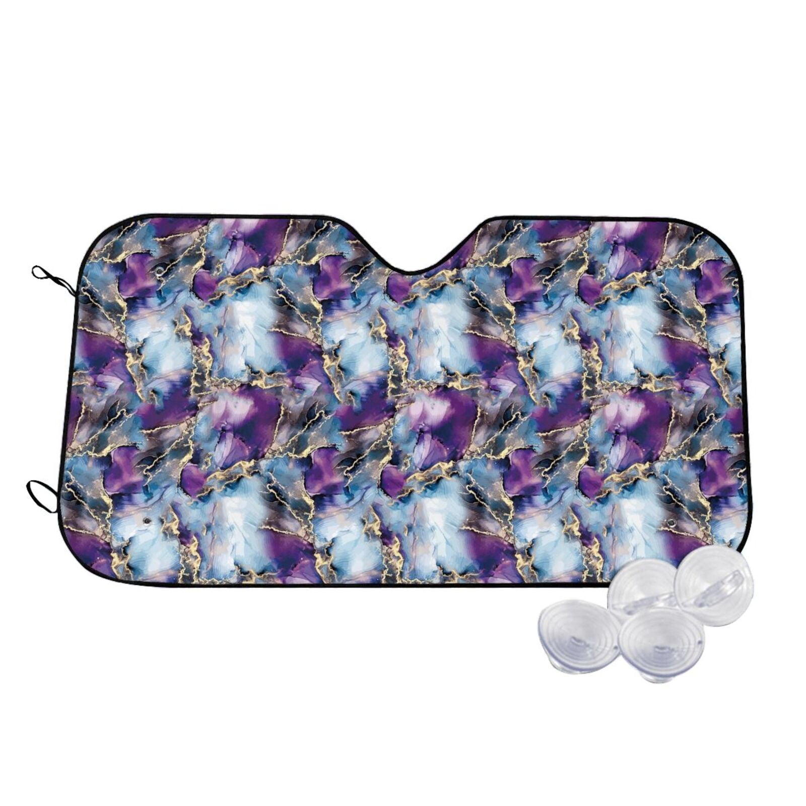 Kdxio Purple Marble Texture Print Windshield Sun Shade,UV Rays and Sun ...