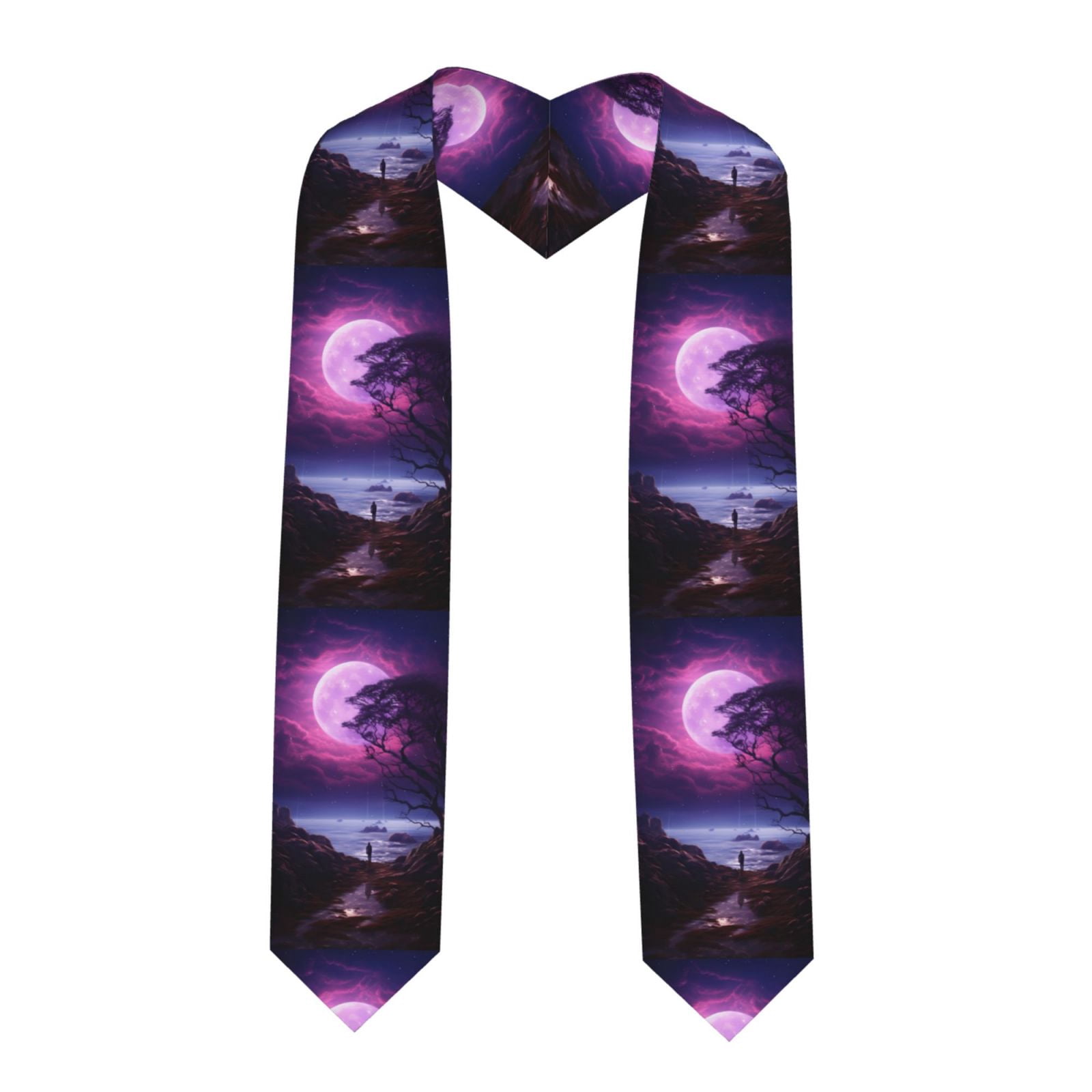 Kdxio Purple Moon Tree Night Sky Graduation Stole Class, Graduation ...
