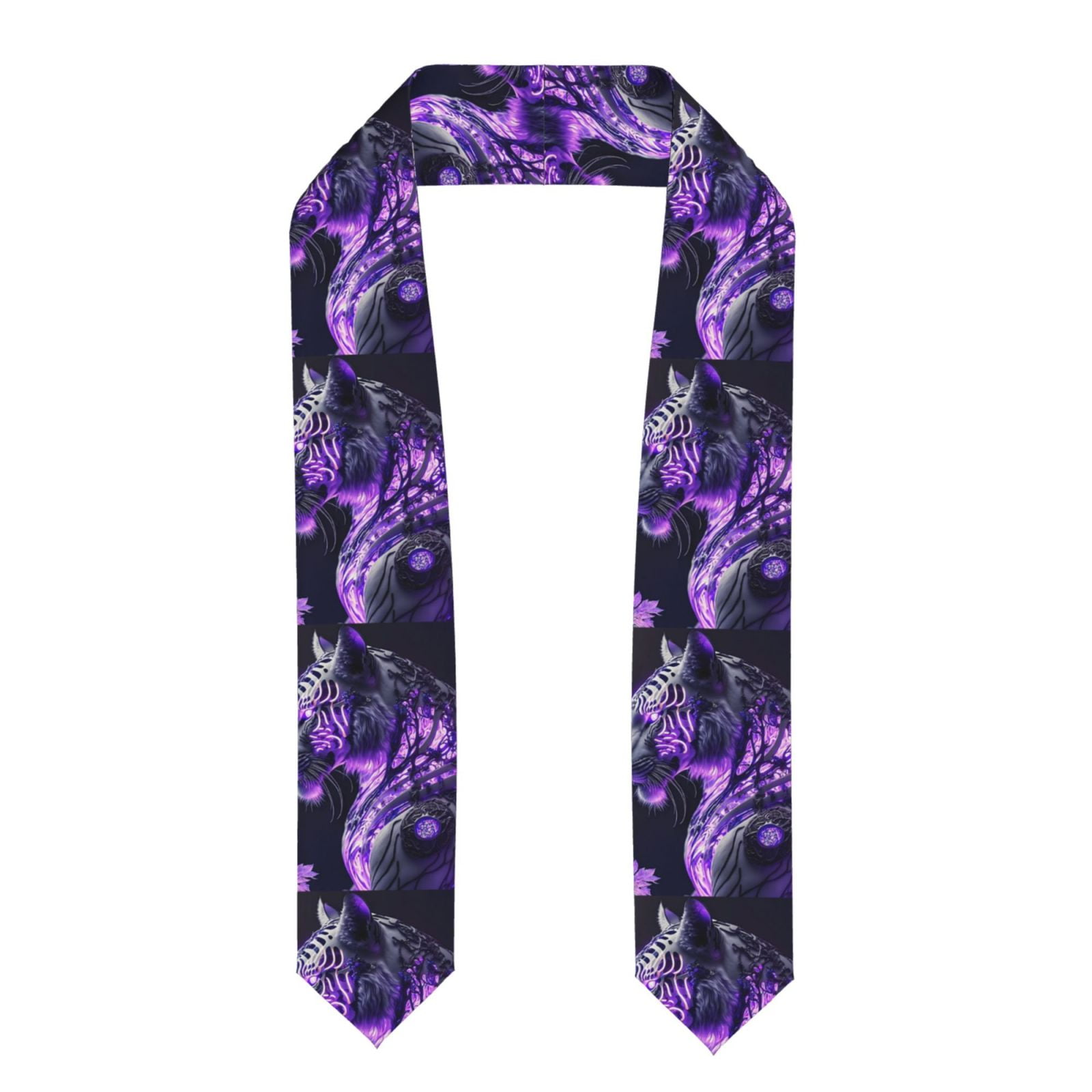 Kdxio Purple Pattern White Tiger Graduation Stole Class, Graduation ...
