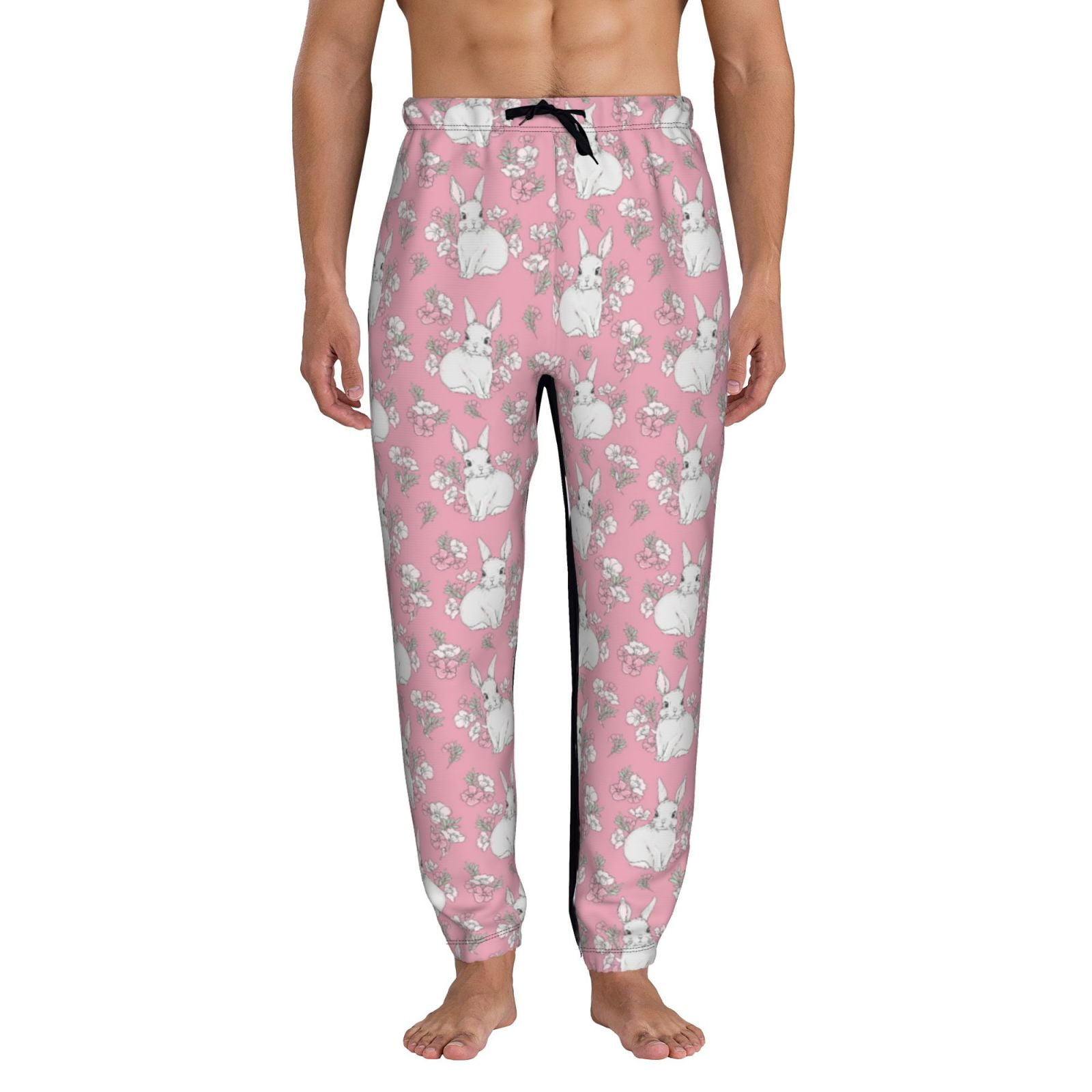 Kdxio Rabbit And Flower Pattern Joggers,Sweatpants for Men with Pockets ...