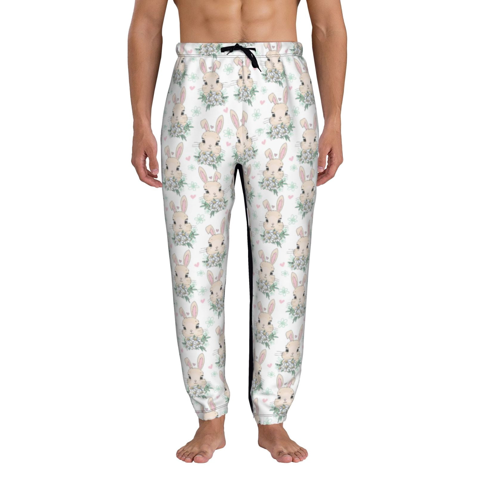 Kdxio Rabbit And Flower Pattern Joggers,Sweatpants for Men with Pockets ...