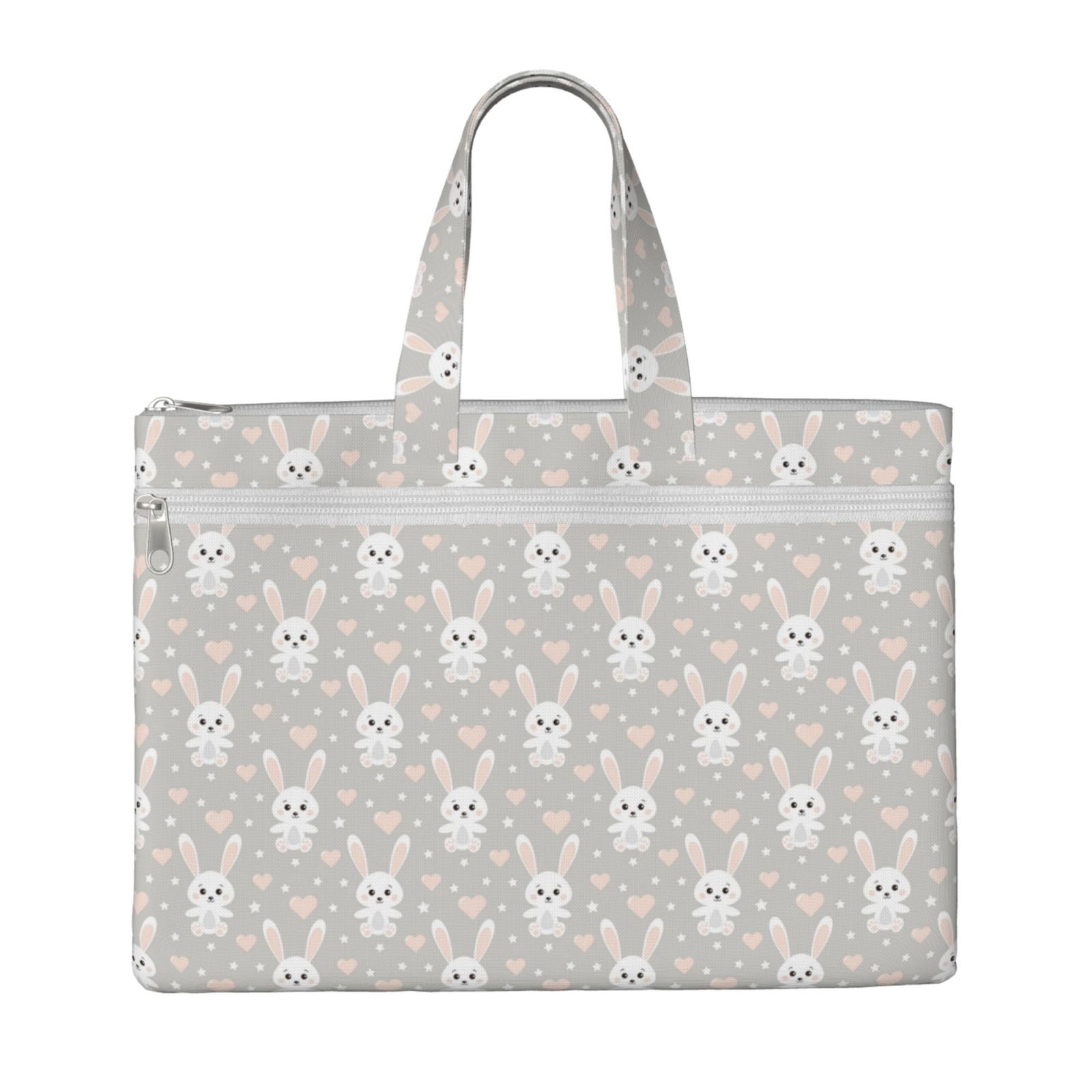 Kdxio Rabbit And Heart File Tote Document Bag Business Briefcase Bag ...