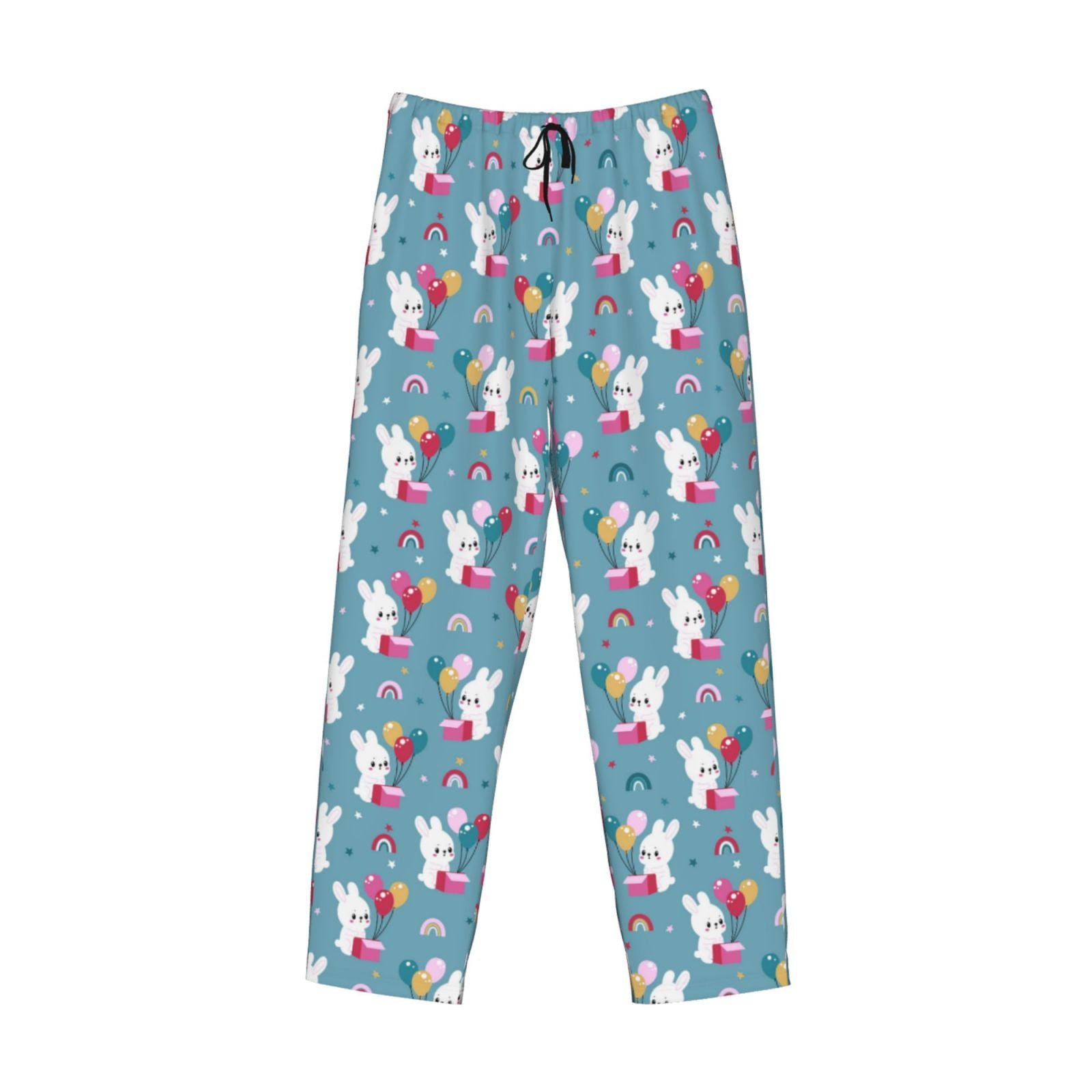 Kdxio Rabbit And Rainbow Print Men's Sleep Pajama Pant Lounge Pants ...