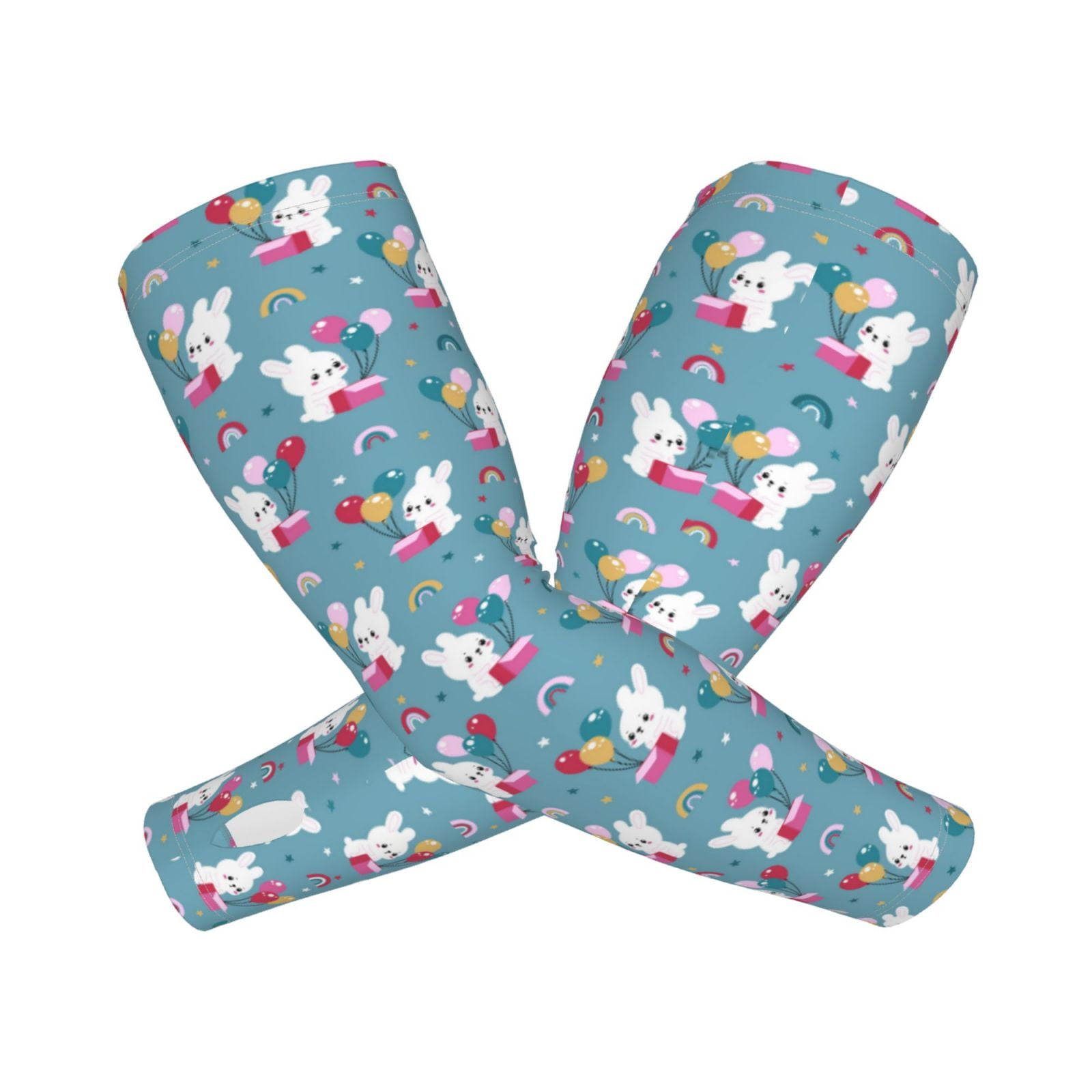 Kdxio Rabbit And Rainbow Print UV Sun Protection Arm Sleeves - Tattoo ...