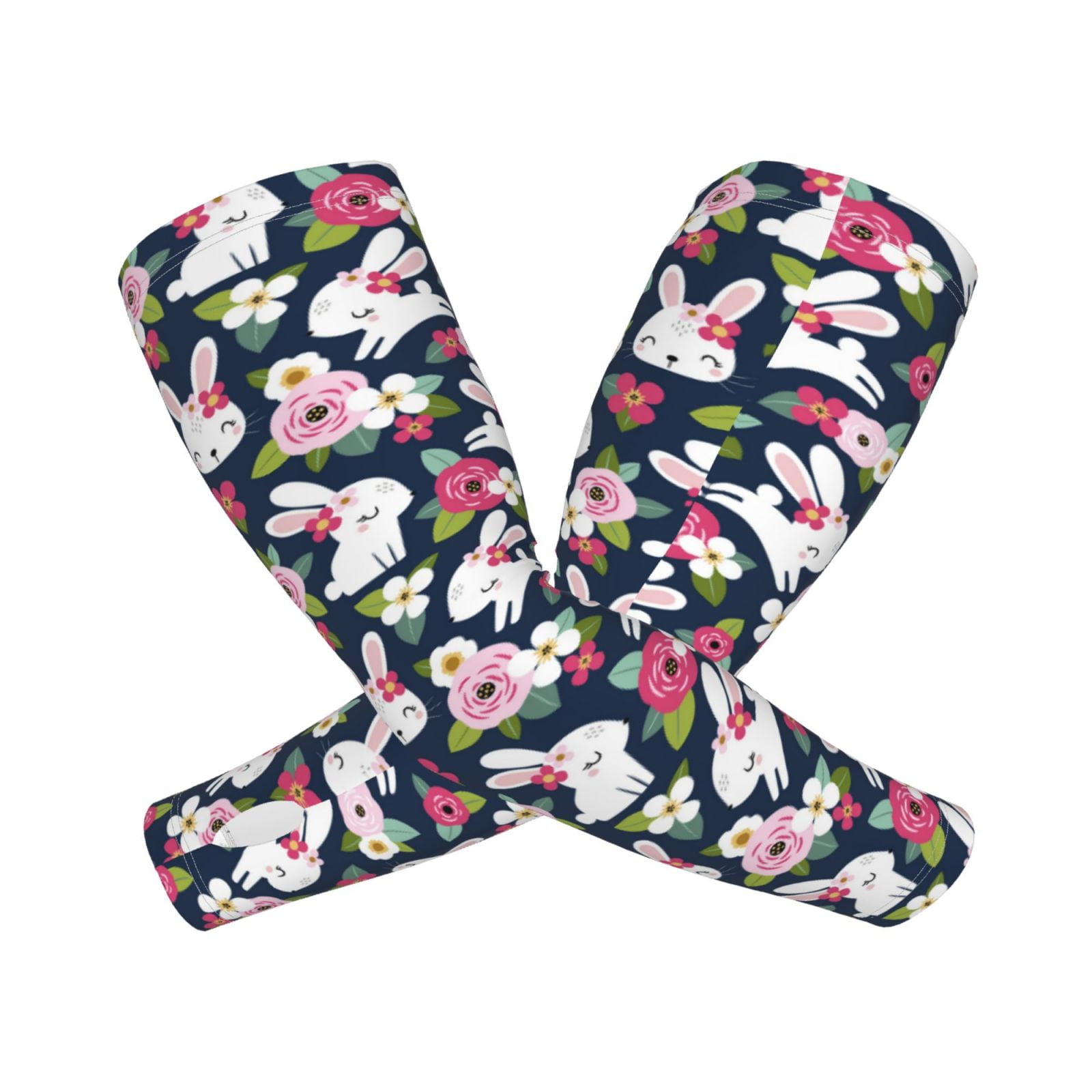 Kdxio Rabbit And Rose Print UV Sun Protection Arm Sleeves - Tattoo ...