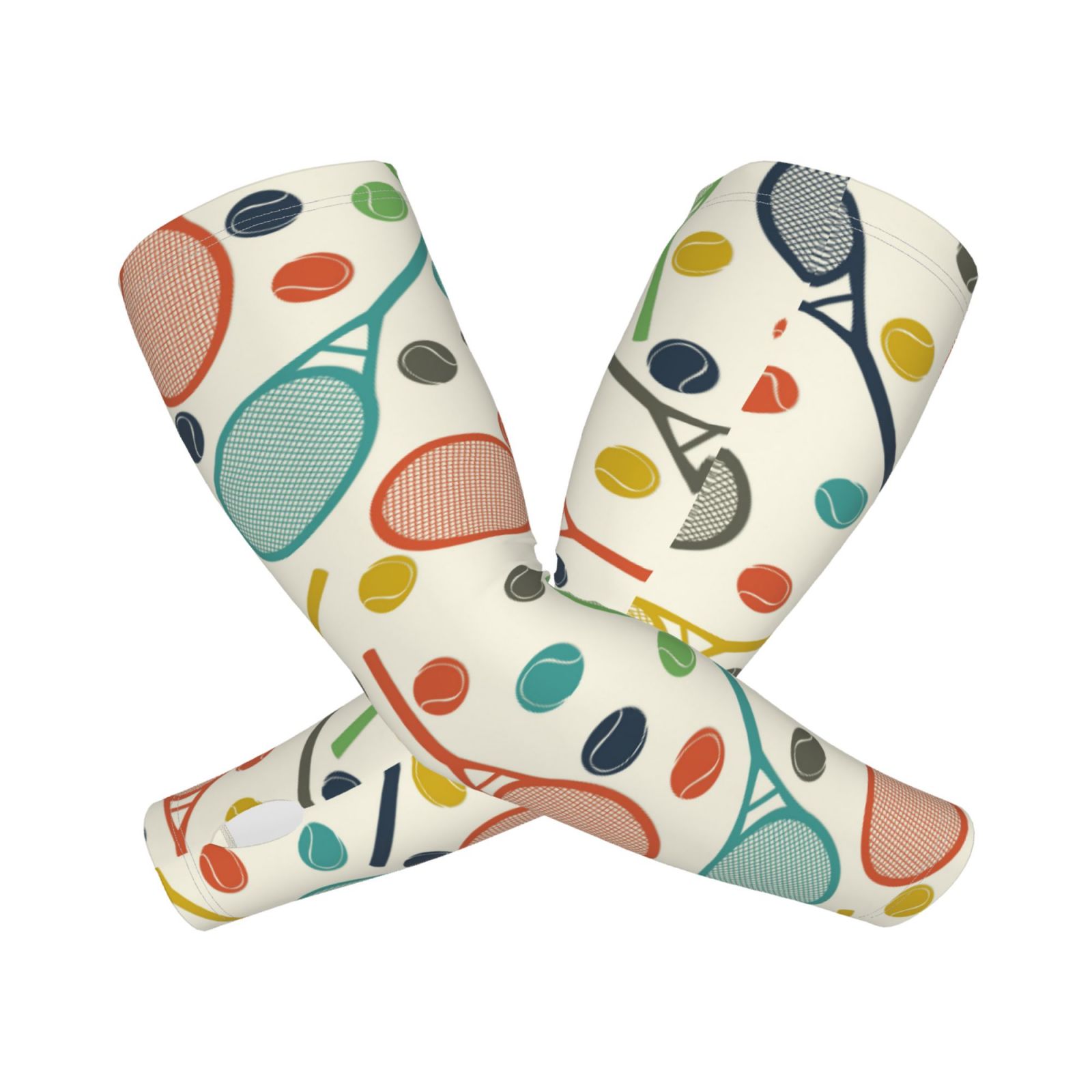 Kdxio Racket and Tennis Ball Print UV Sun Protection Arm Sleeves ...