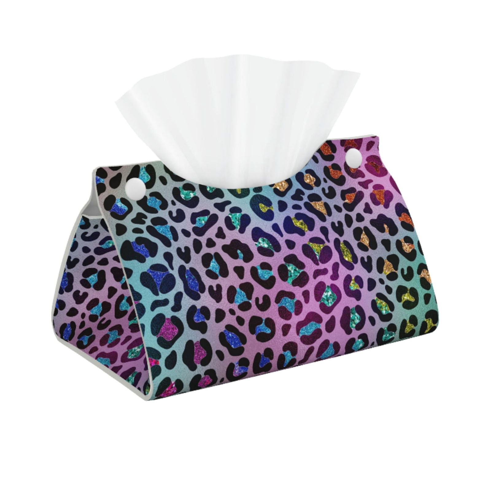 Kdxio Rainbow Animal Skin Print Tissue Box Cover,Modern PU Leather ...