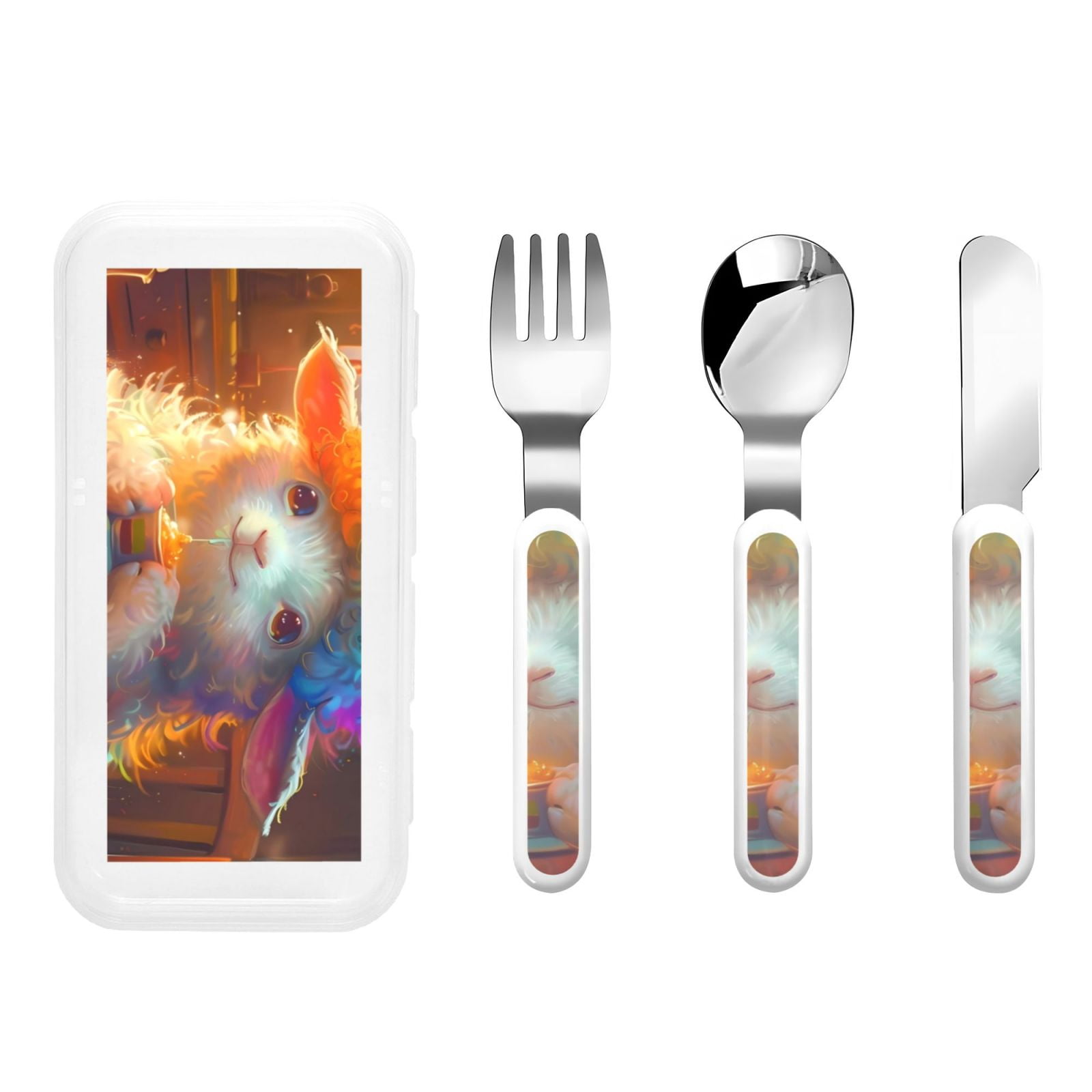 Kdxio Rainbow Lamb Breakfast Toddler Utensils Set - Kids Silverware Set ...