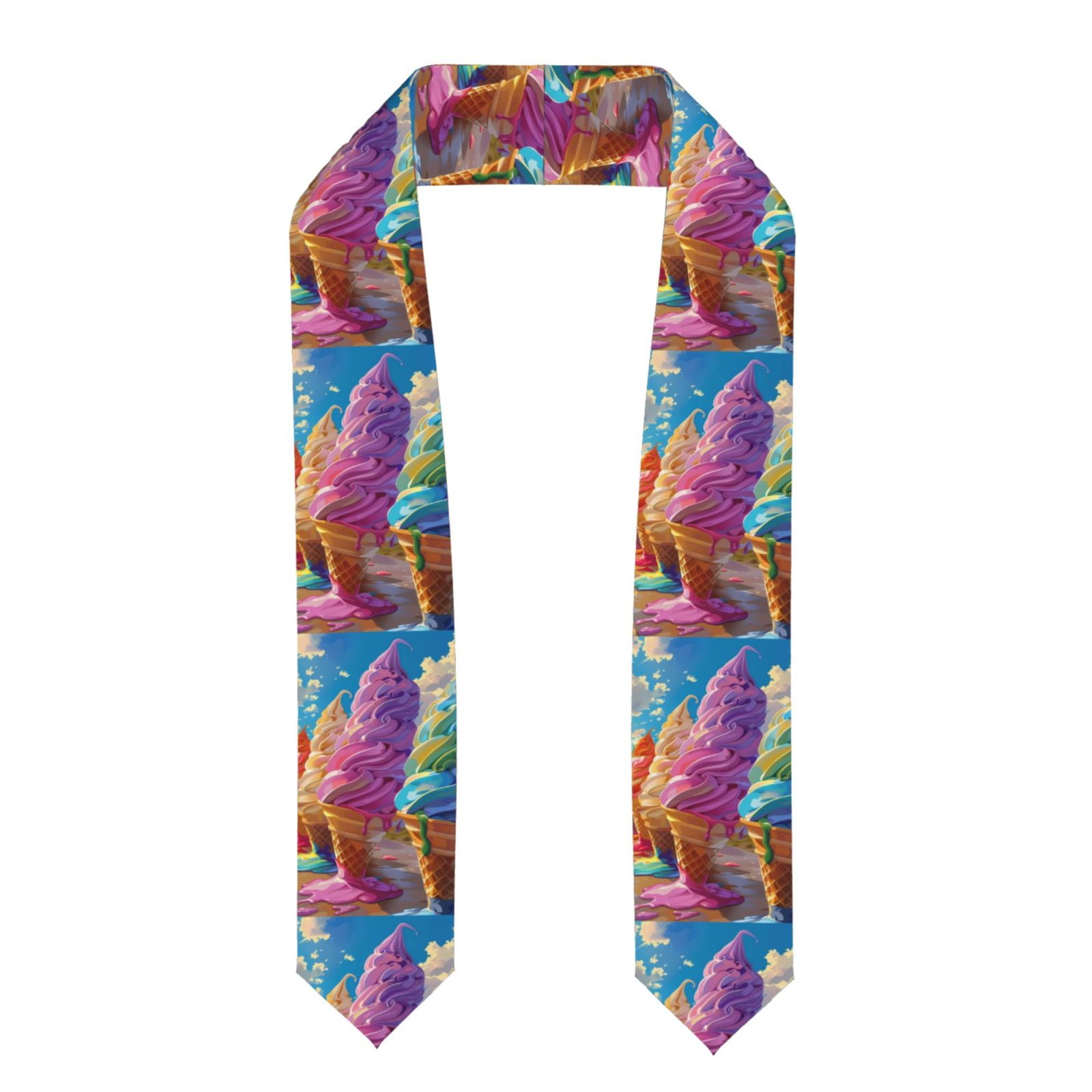 Kdxio Rainbow Melting Ice Cream Graduation Stole Class, Graduation Sash ...