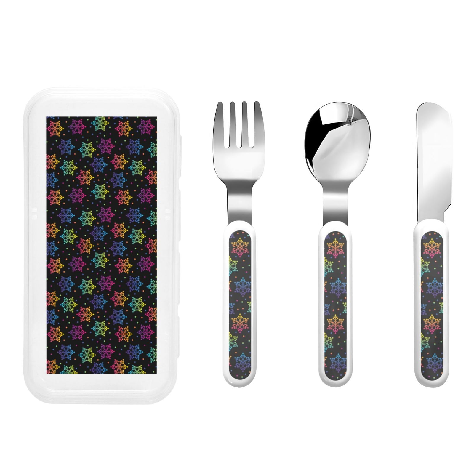 Kdxio Rainbow Snowflake Toddler Utensils Set - Kids Silverware Set, Set ...
