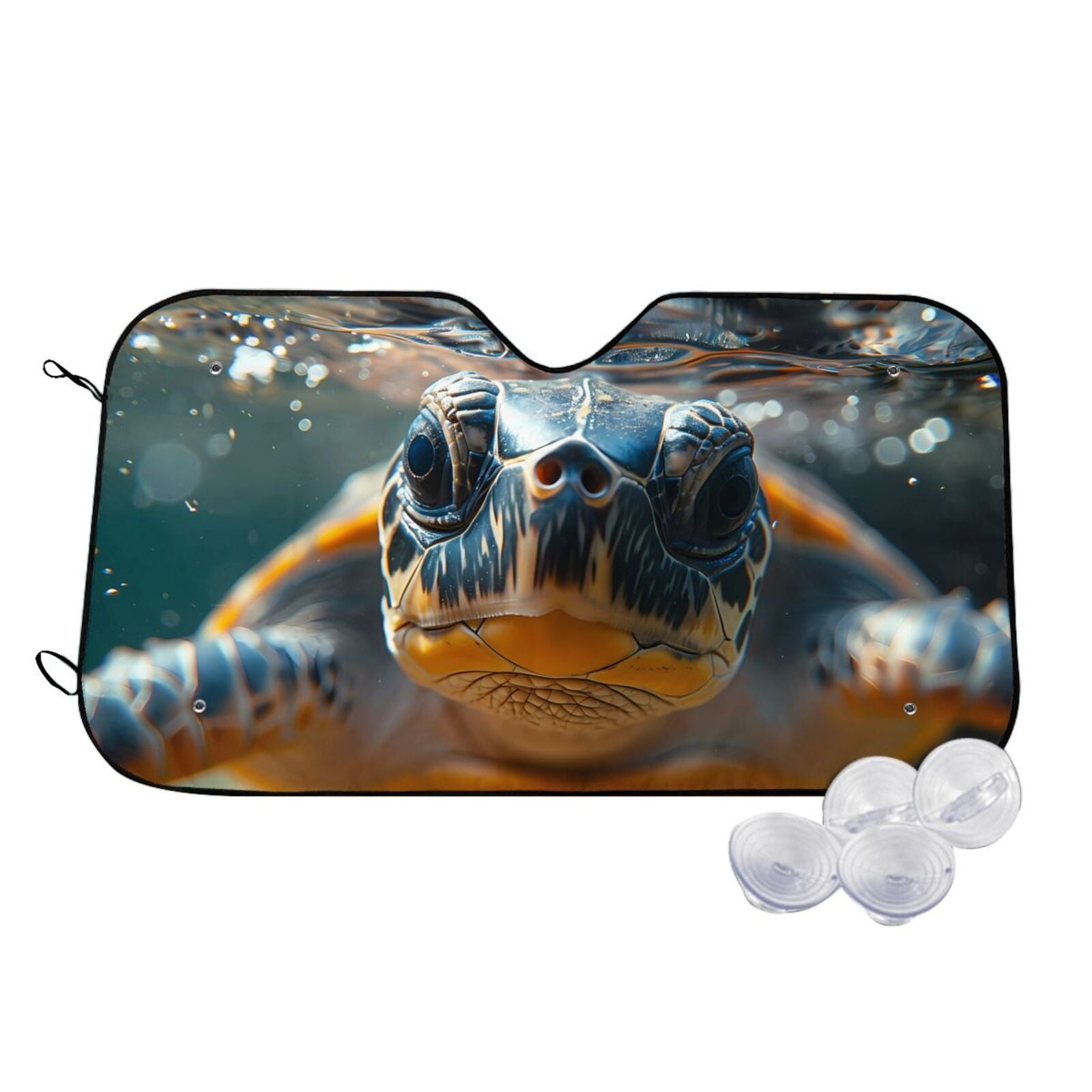 Kdxio Realistic Cute Sea Turtle Print Windshield Sun Shade,UV Rays and ...