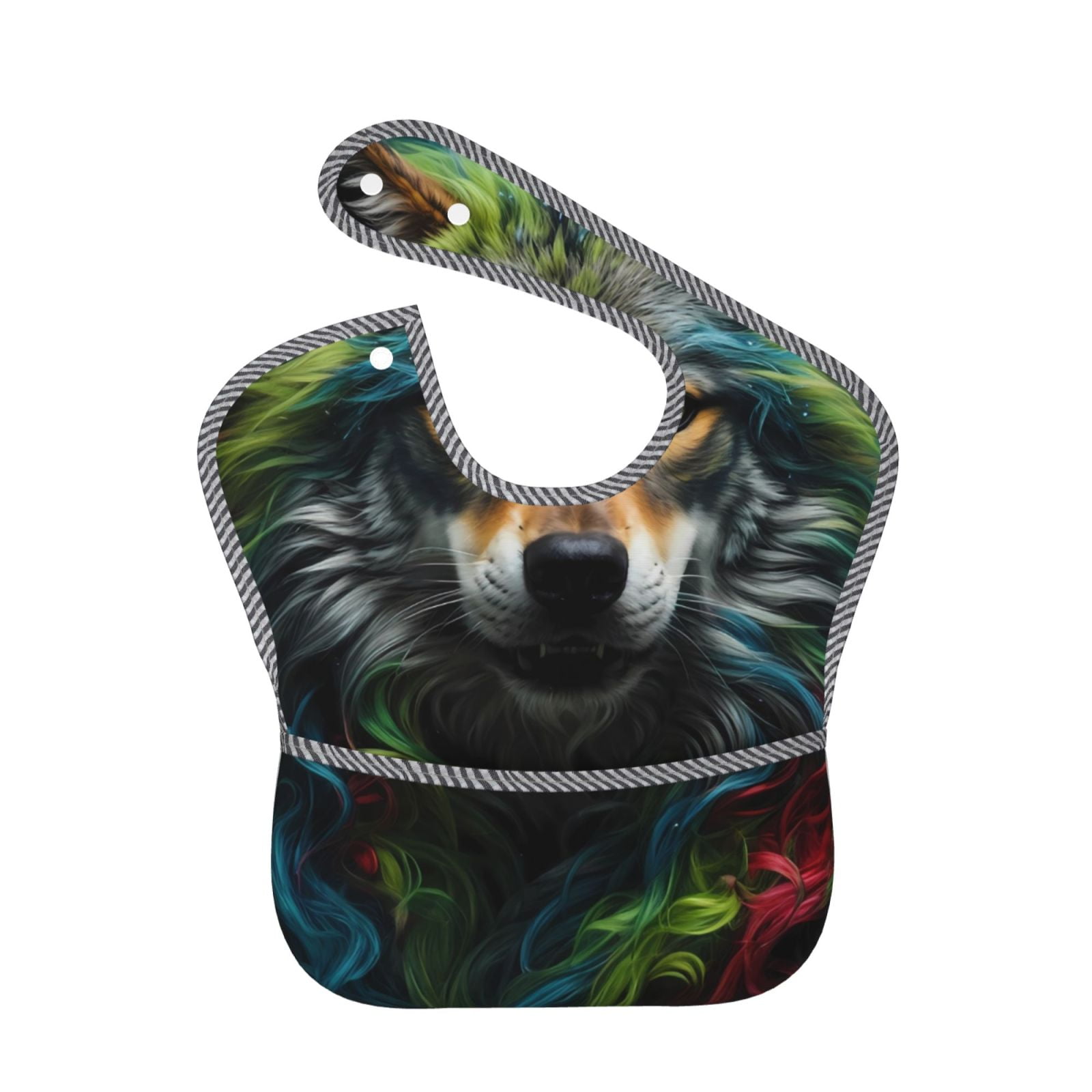 Kdxio Realistic Style Colorful Wolf Bibs For Babies, Baby Bibs for ...