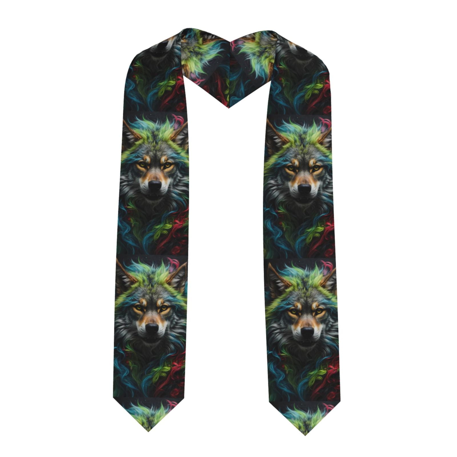 Kdxio Realistic Style Colorful Wolf Graduation Stole Class, Graduation ...