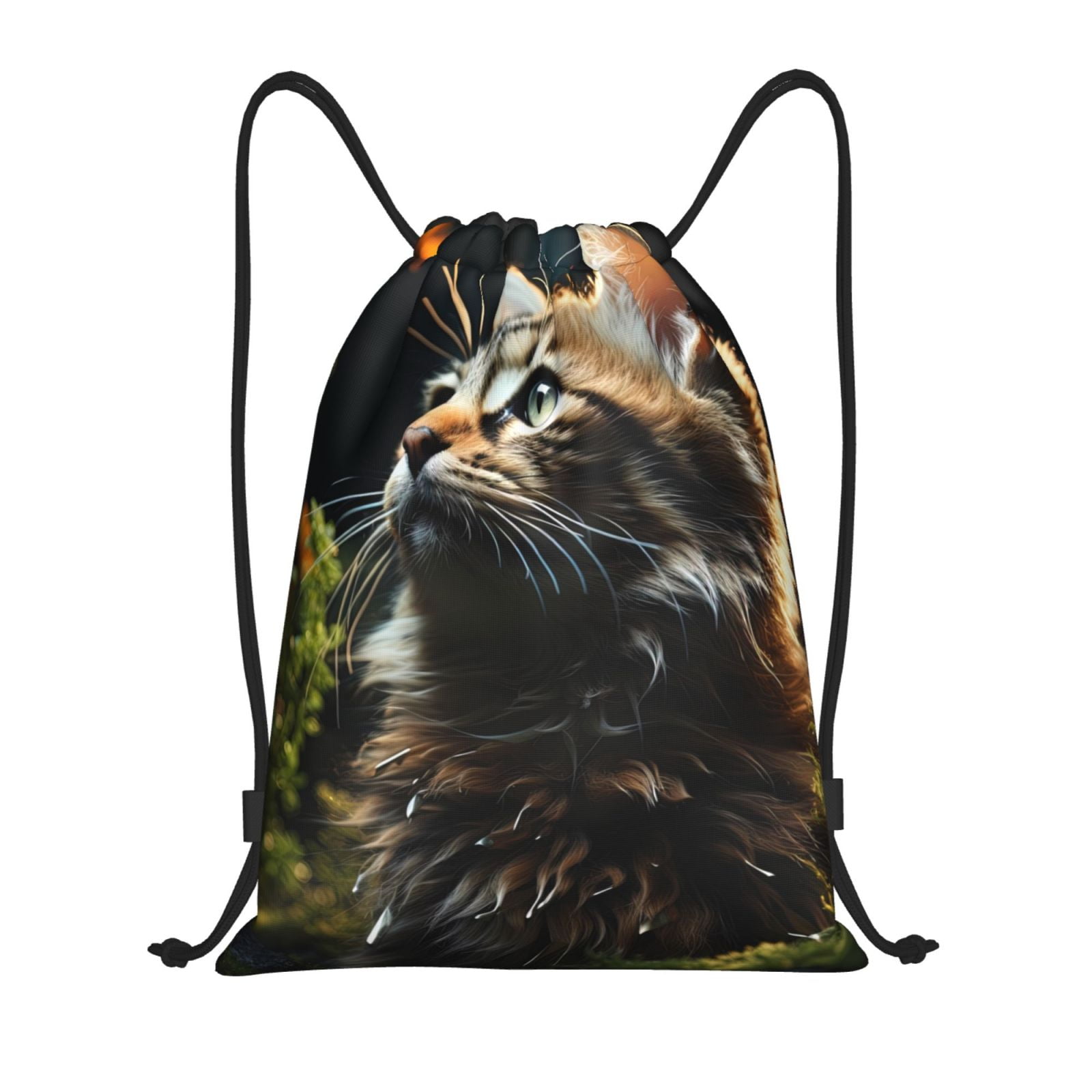 Kdxio Realistic Style Cute Cat Print Drawstring Backpack Bag,Waterproof ...