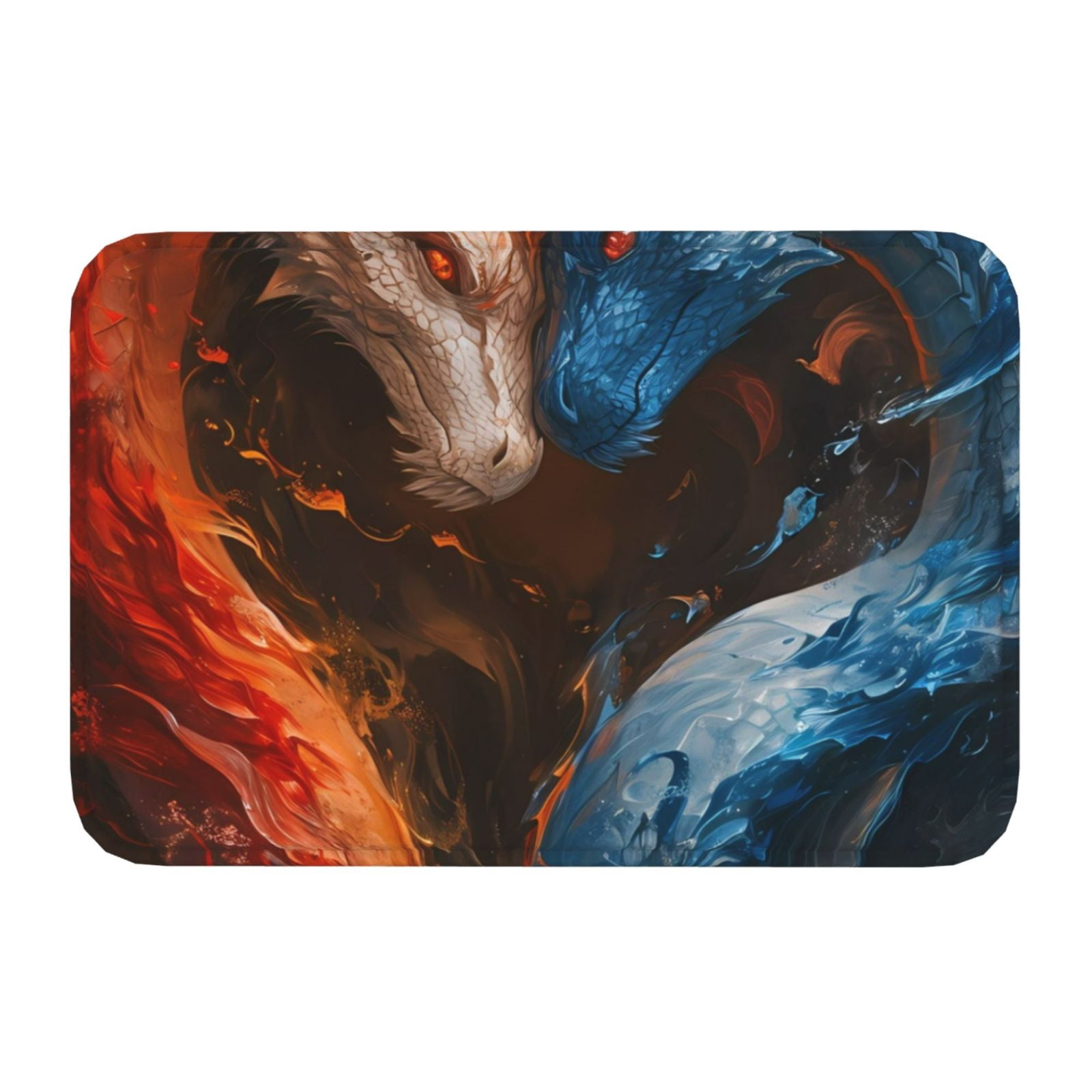 Kdxio Red And Blue Fire Dragon F,16" x 24", Non-Slip Front Door Mats ...