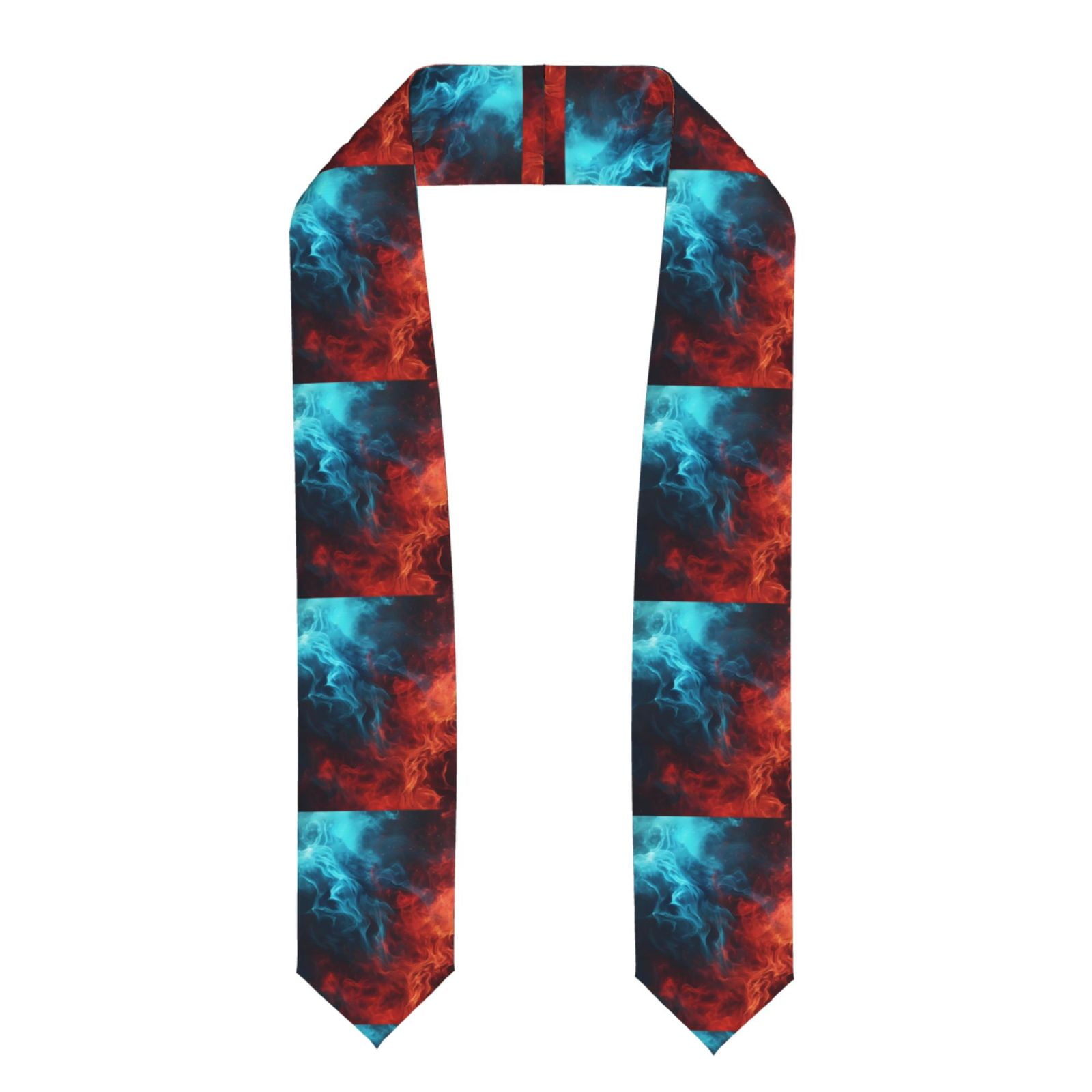 Kdxio Red And Blue Fire Graduation Stole Class, Graduation Sash, Unisex ...
