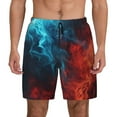 Kdxio Red And Blue Fire Print Men's Swim Trunks with Compression Liner ...