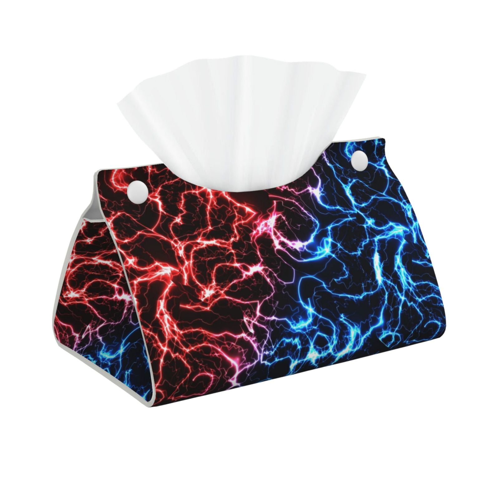 Kdxio Red And Blue Lightning Print Tissue Box Cover,Modern PU Leather ...