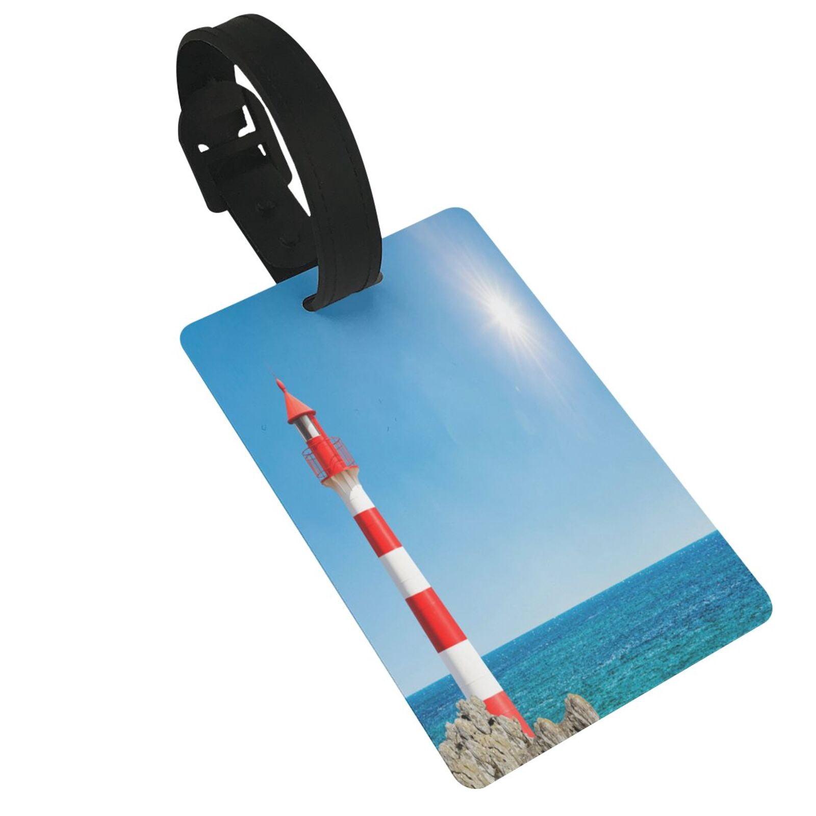 Kdxio Red And White Lighthouse Luggage Tags Privacy Cover ID Label ...