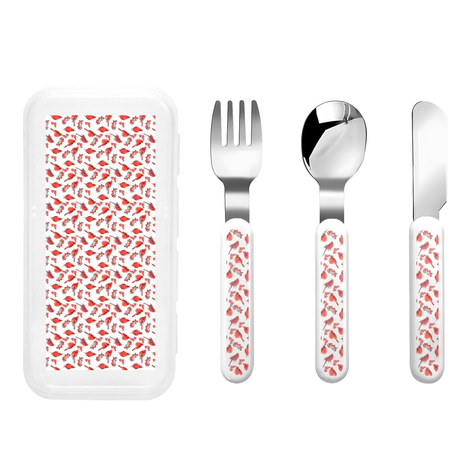 Kdxio Red Birds Toddler Utensils Set - Kids Silverware Set, Set Kids ...