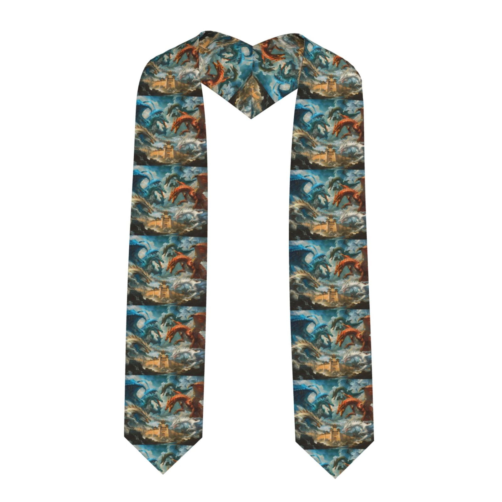 Kdxio Red Blue Dragon Battle Epic Graduation Stole Class, Graduation ...