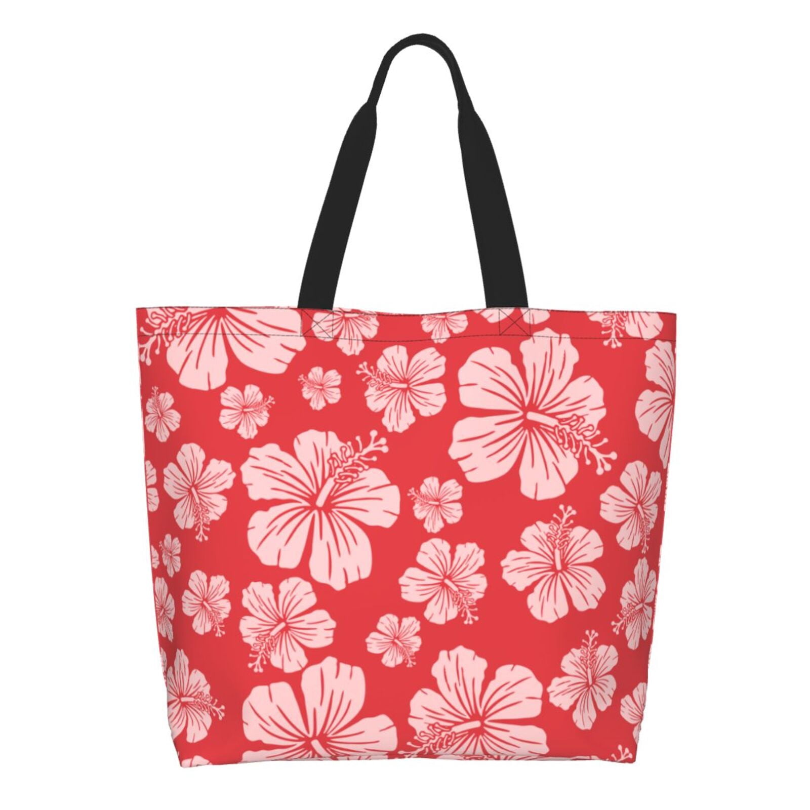 Kdxio Red Hibiscus Flower Casual Tote Bags Women Big Capacity Shoulder ...