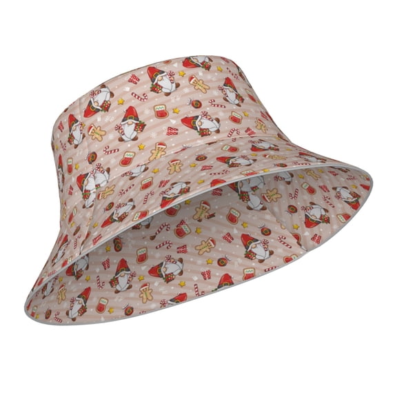 Kdxio Reflective Bucket Hat - Christmas Gnomes Santa Claus Print Bucket ...