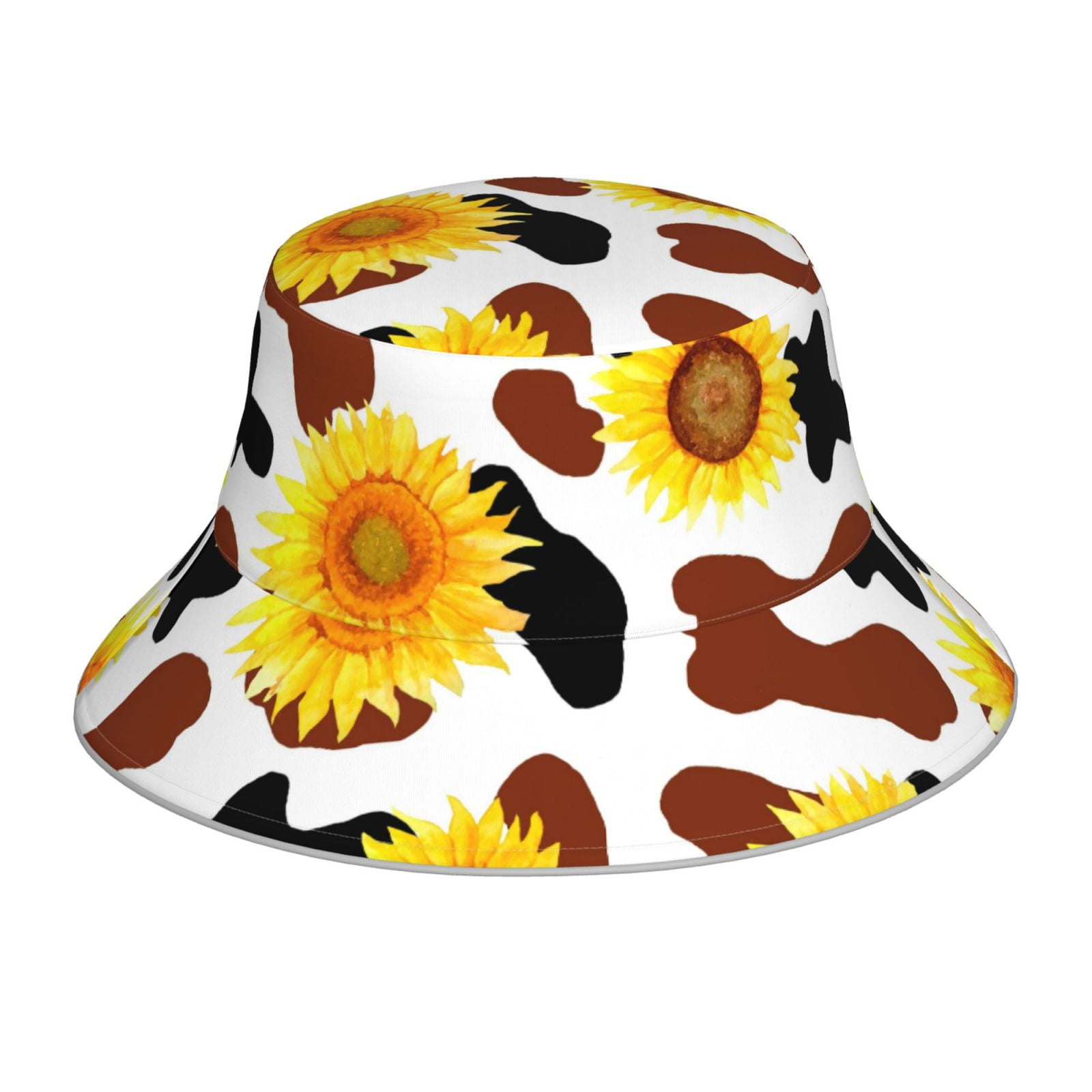 Kdxio Reflective Bucket Hat - Cow Print Sunflower Print Bucket Hat for ...