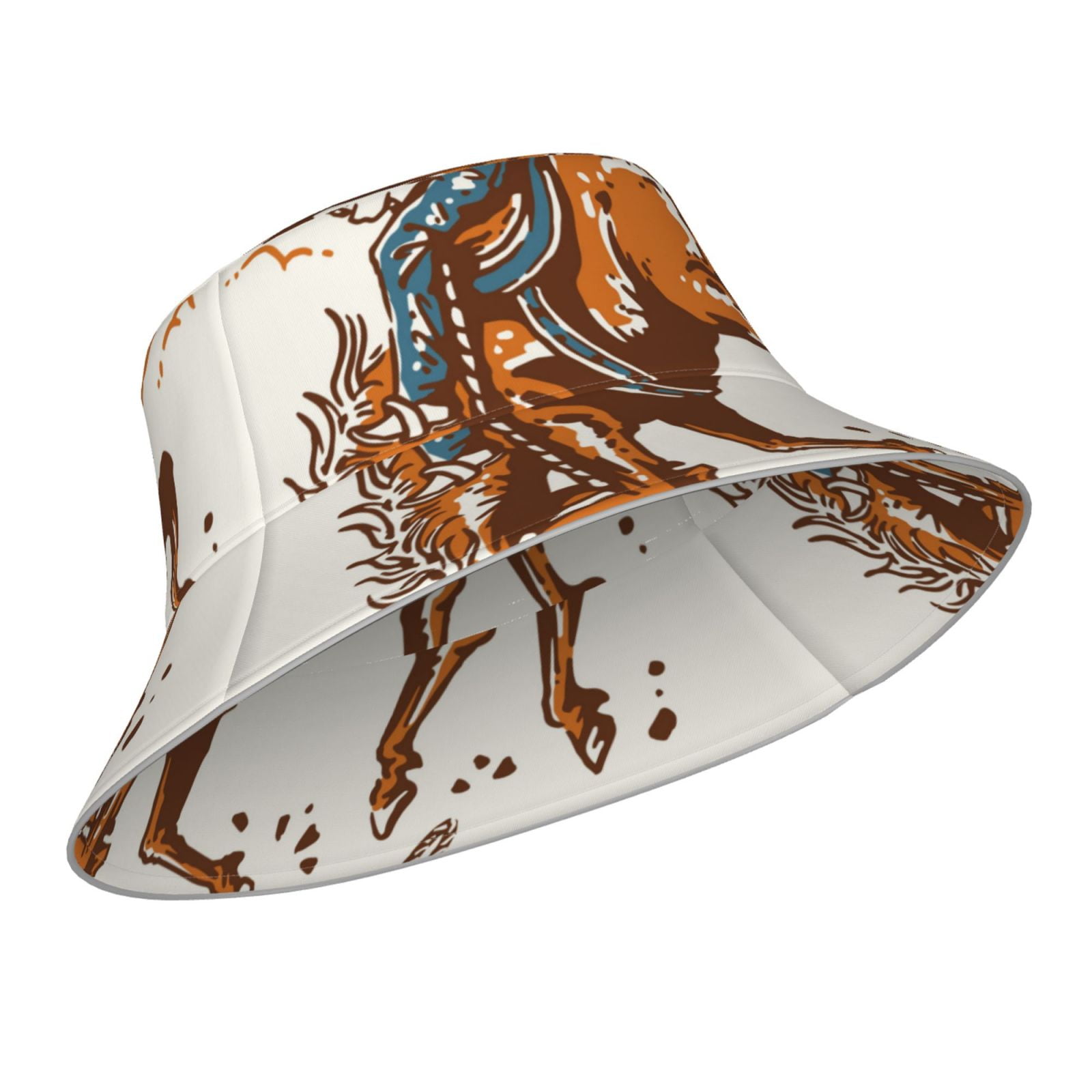 Kdxio Reflective Bucket Hat - Cowboy Riding Horse Print Bucket Hat for ...