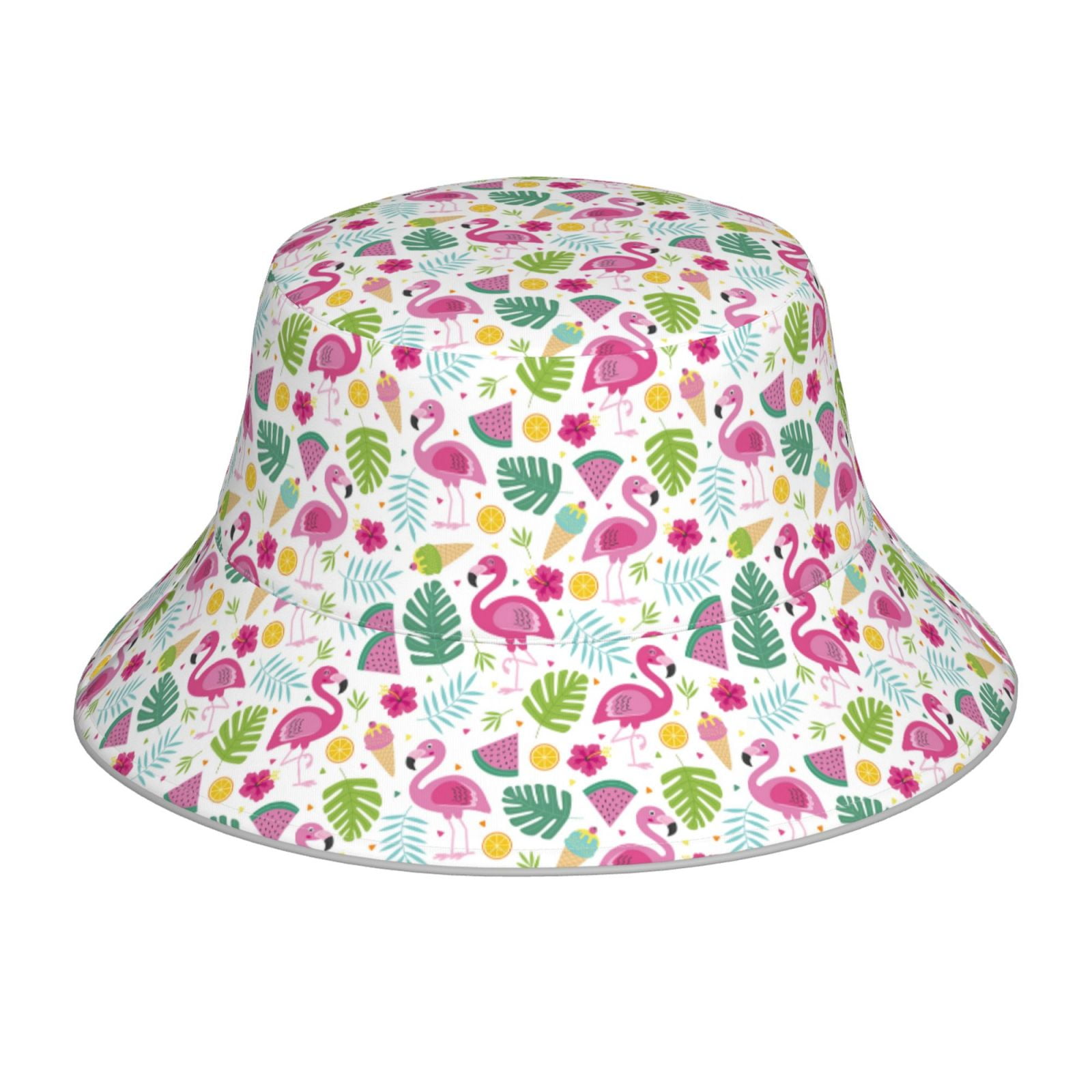 Kdxio Reflective Bucket Hat - Cute Flamingo Print Bucket Hat for Men ...