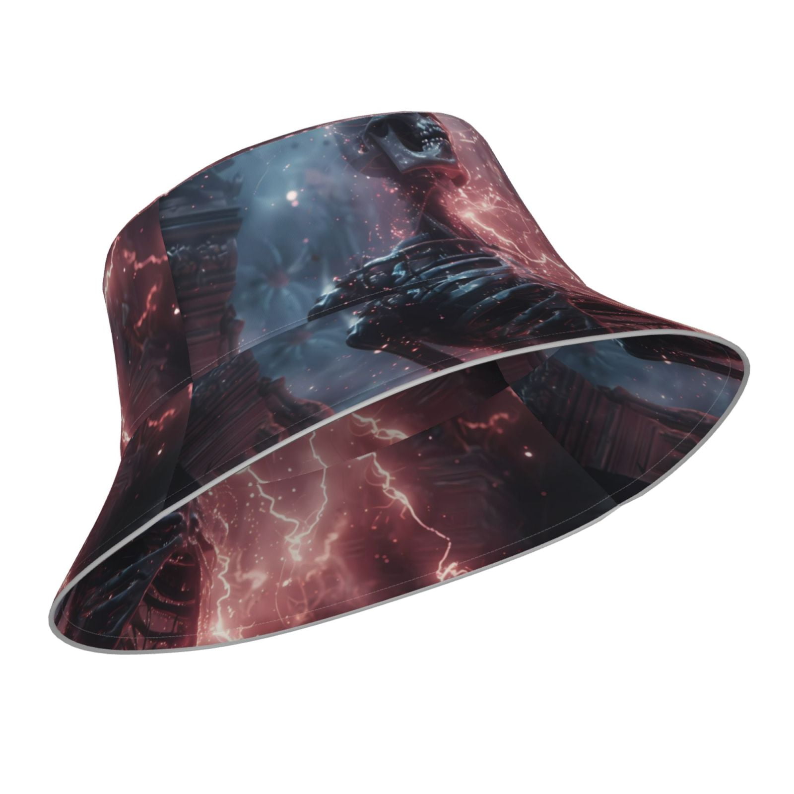 Kdxio Reflective Bucket Hat - Electric Skeleton Surrealism Print Bucket ...