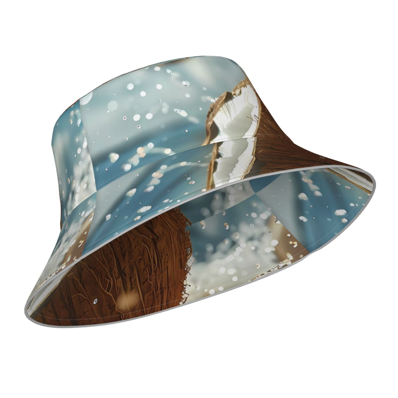 Kdxio Reflective Bucket Hat - Fresh Coconut Splash Print Bucket Hat for ...