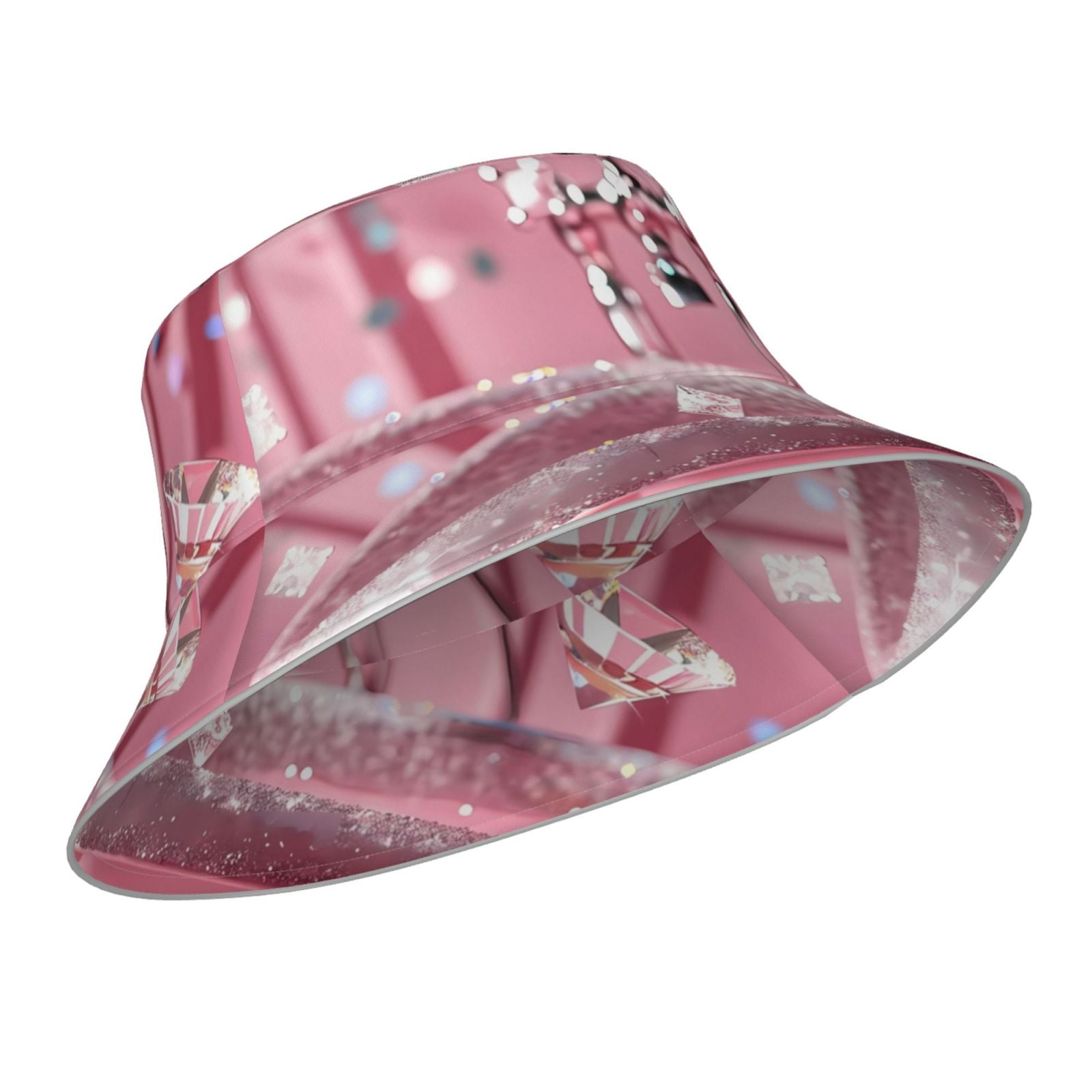 Kdxio Reflective Bucket Hat - Glittering Pink Bathtub Print Bucket Hat ...