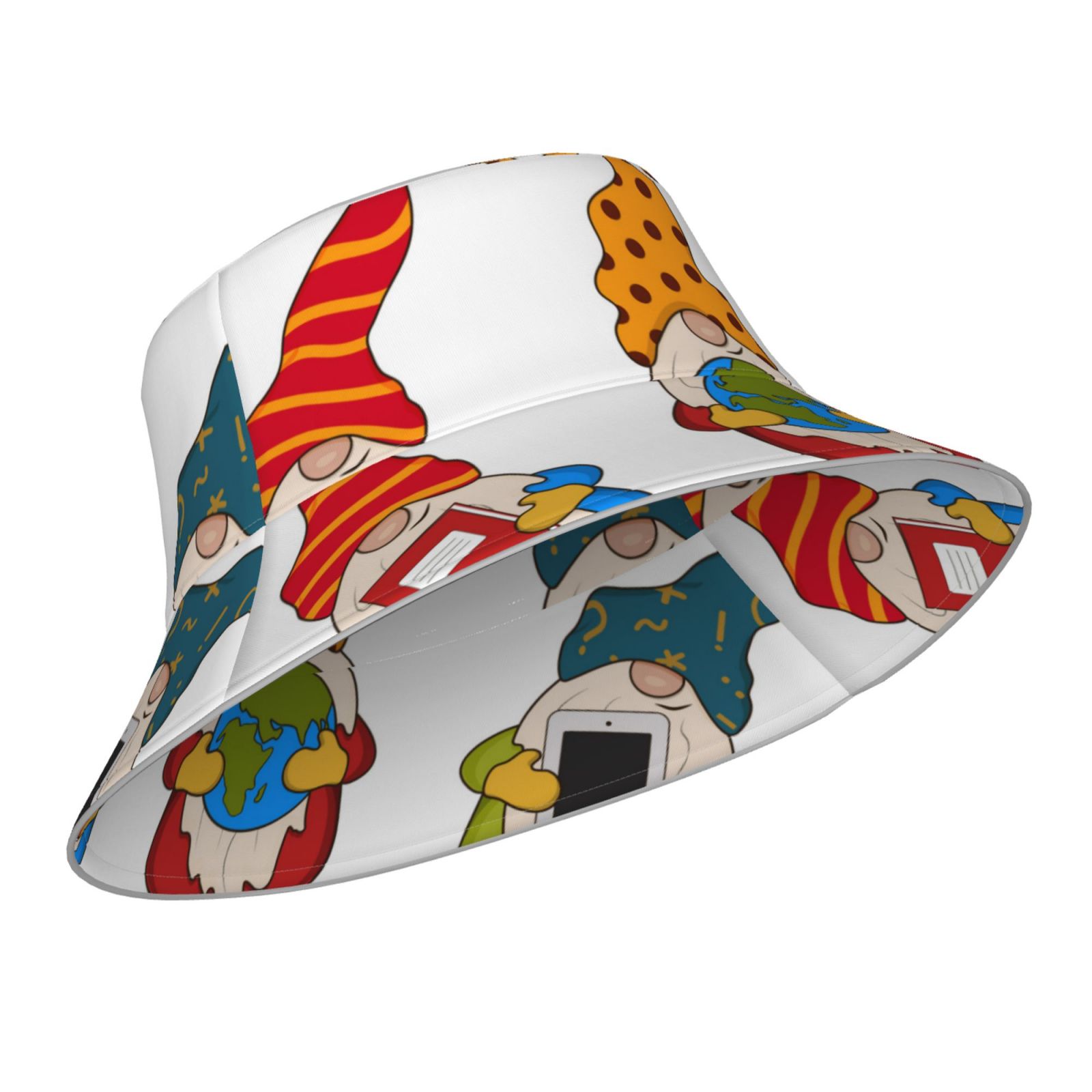 Kdxio Reflective Bucket Hat - Gnomes Are Holding School Supplies Print ...